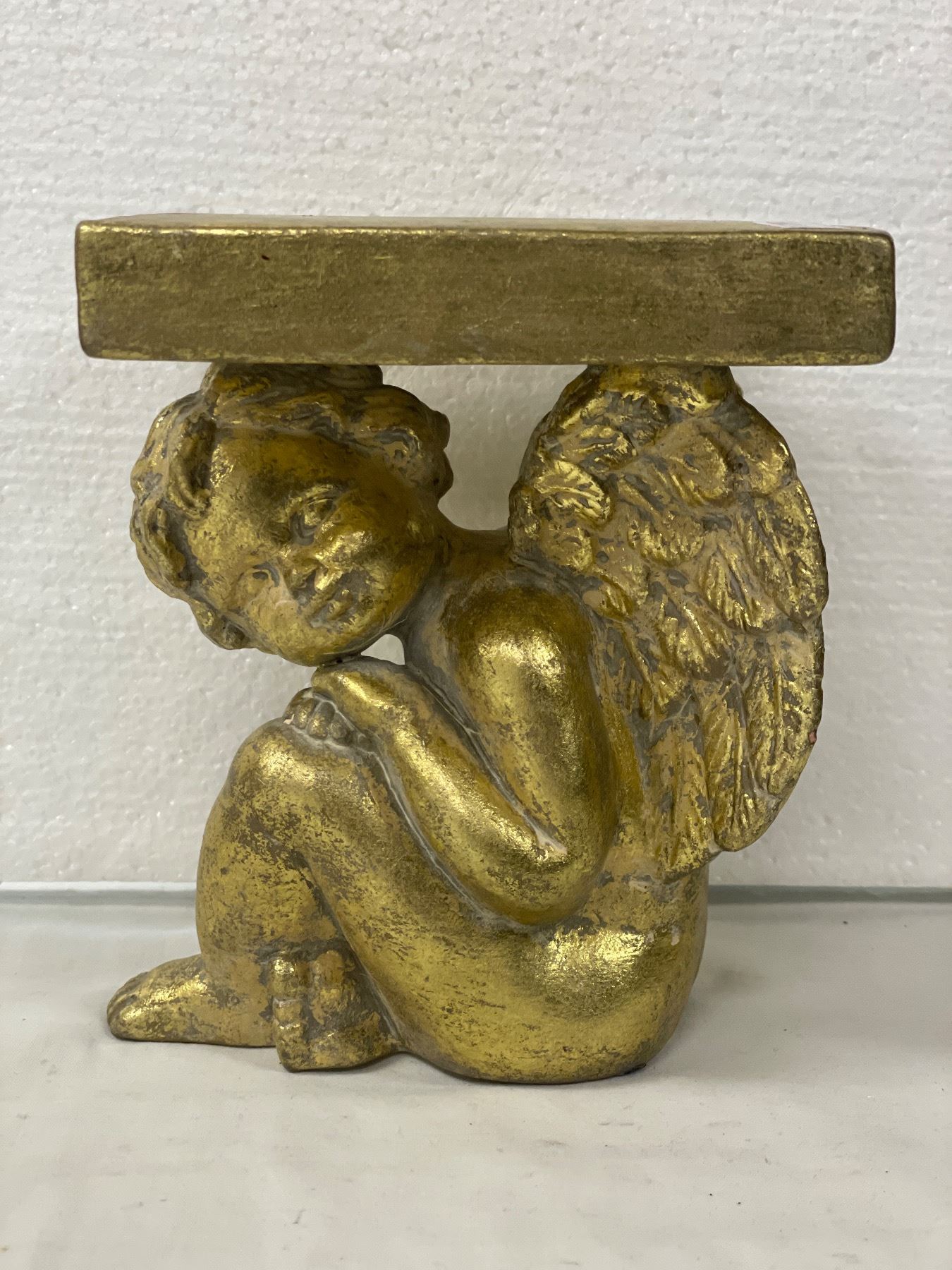Gold Gilded Cherub Pedestal