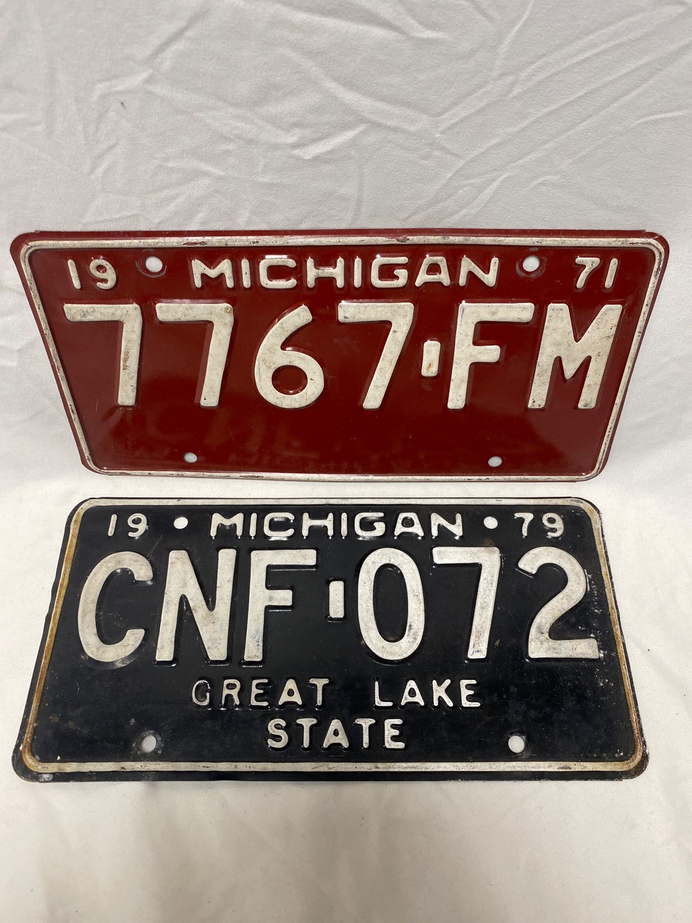 2 Vintage Michigan License Plates, 1971 And 1979