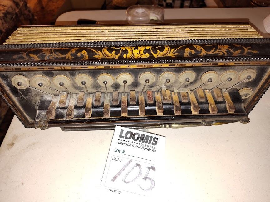 RARE : Antique 19th Century French Flutina, Accordion, Marquetry and ...