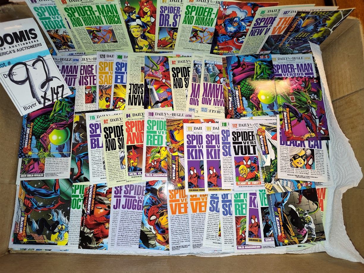 SPIDERMAN (DAILY BUGLE) MOSTLY SPIDERMAN & SUPER HEROS CARDS X 147 PCS