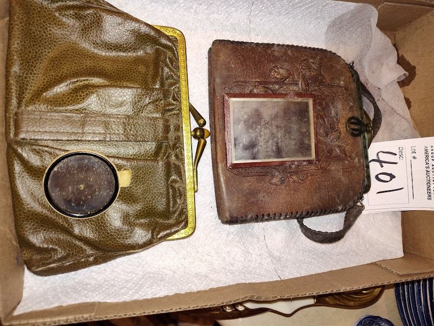 SET OF 2 ANTIQUE LEATHER PURSES