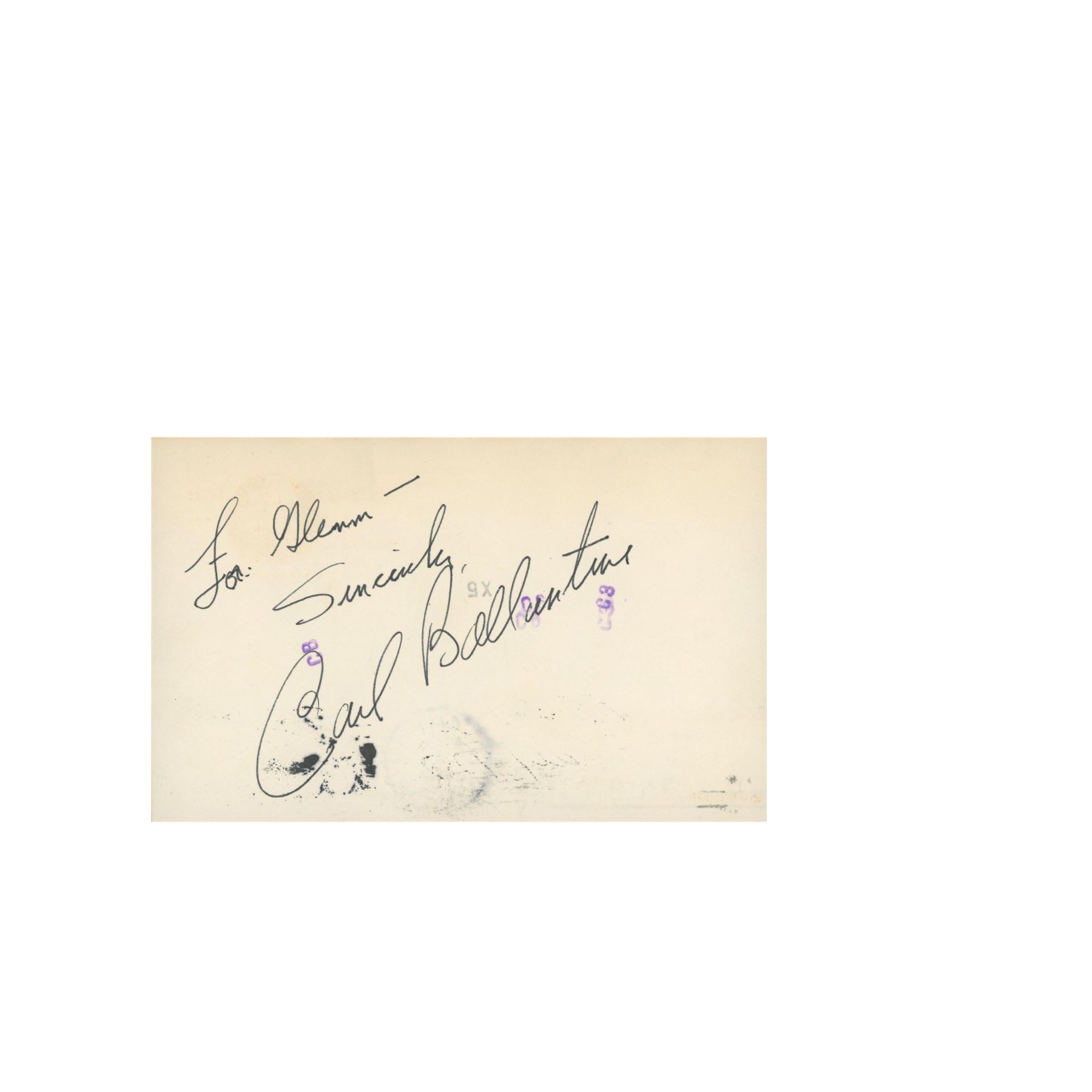 Carl Ballantine signature cut