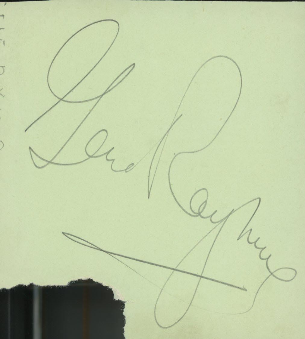 Gene Raymond signature cut