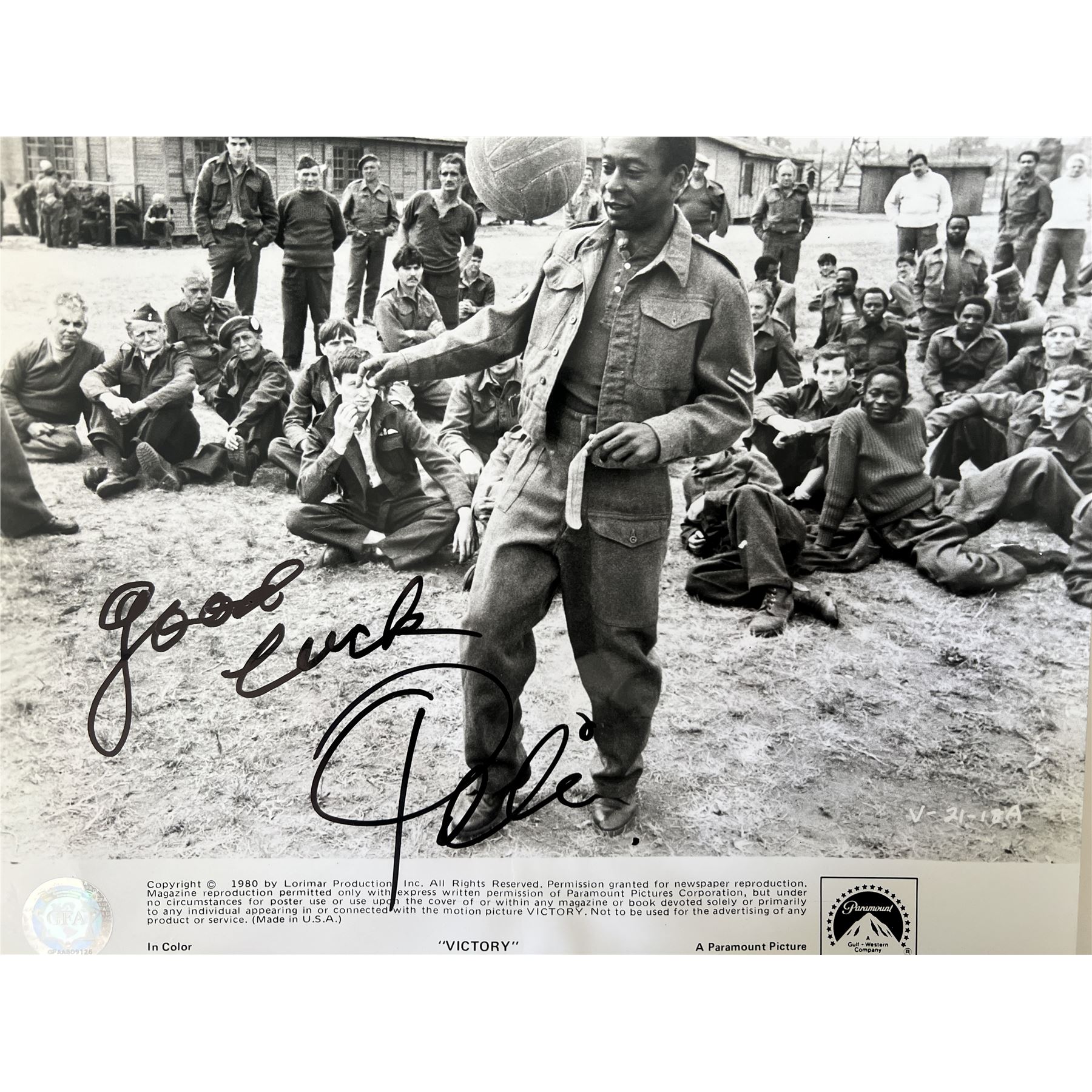 Pele signed photo GFA authenticated