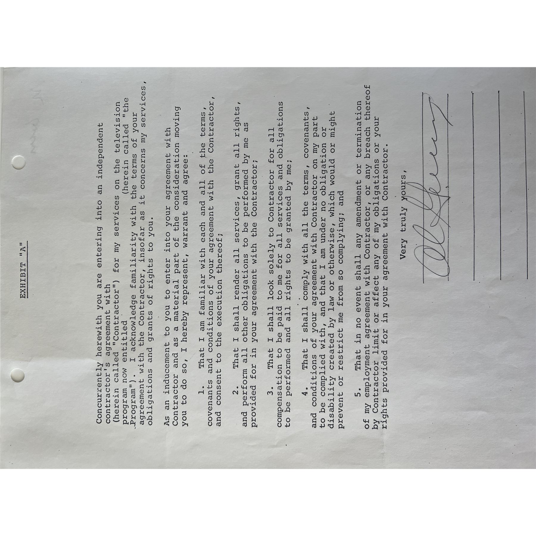 Al Green signed contract