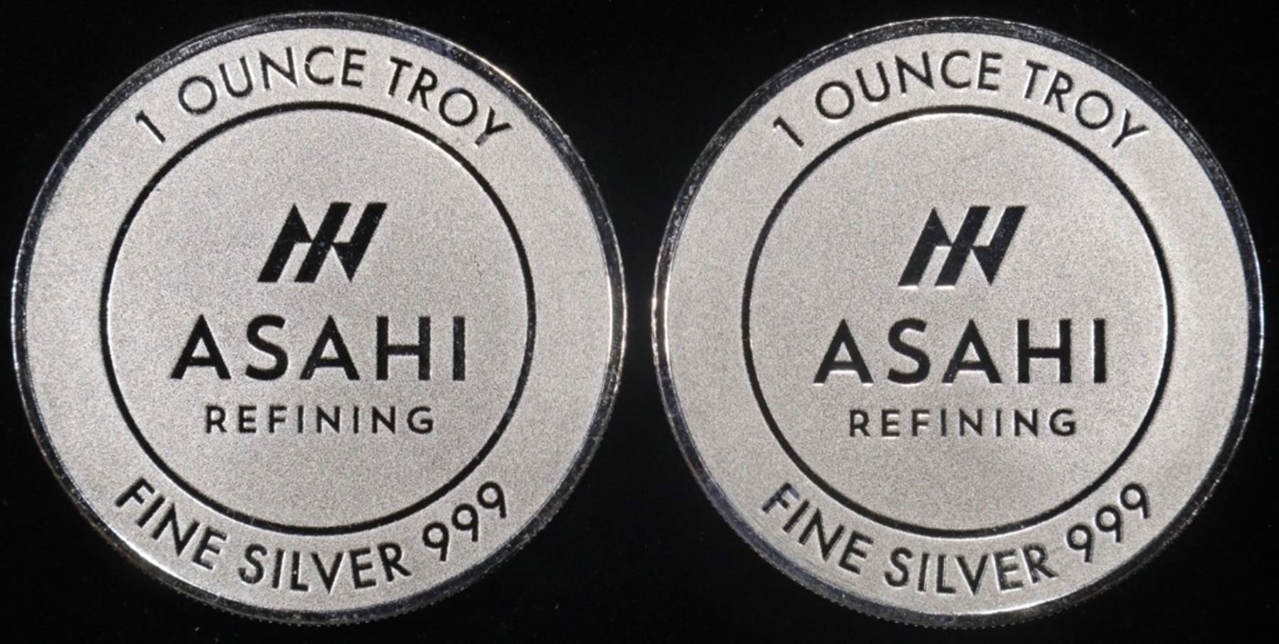 (2) 1 OZ .999 SILVER ASAHI ROUNDS