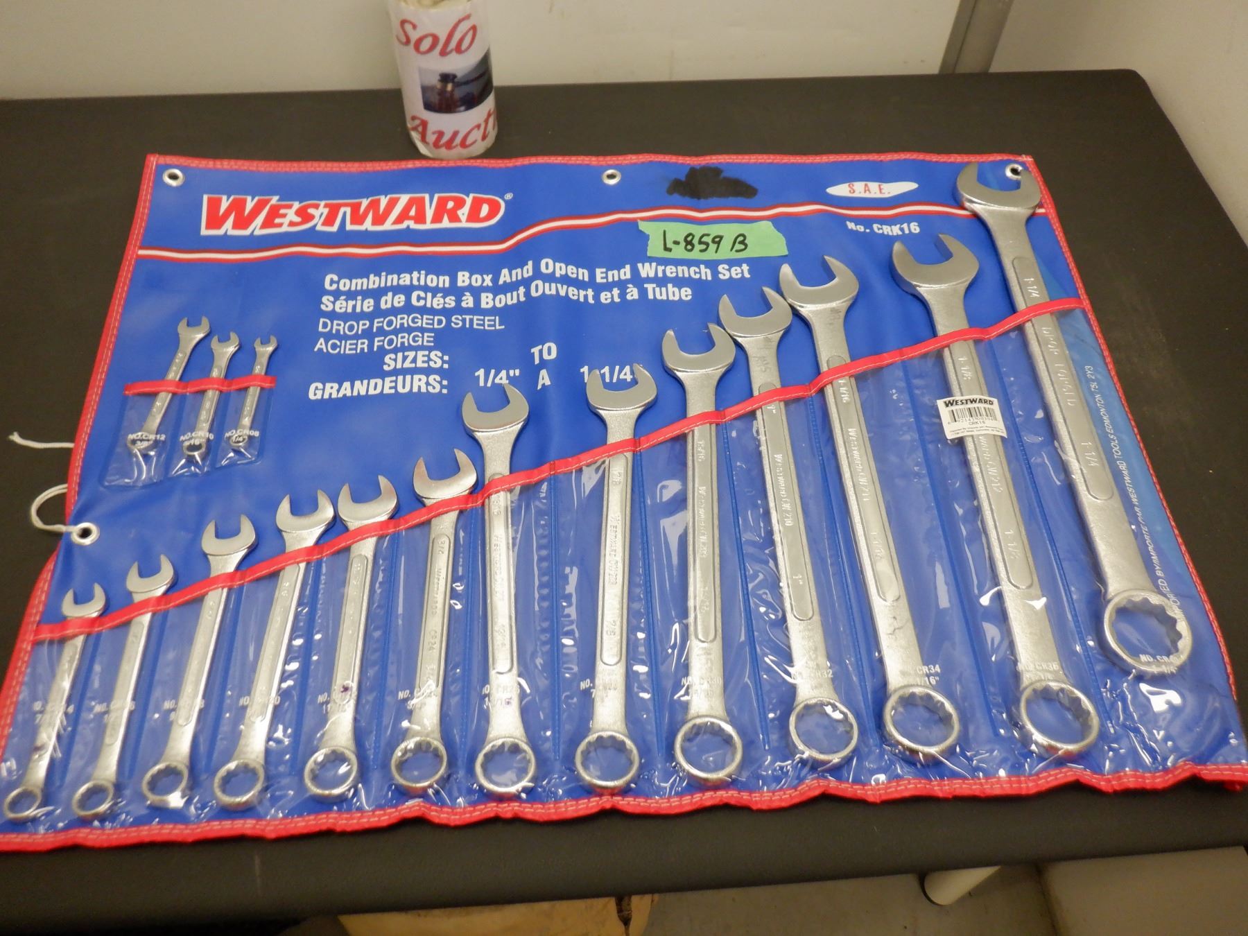 Combination box and open end wrench set