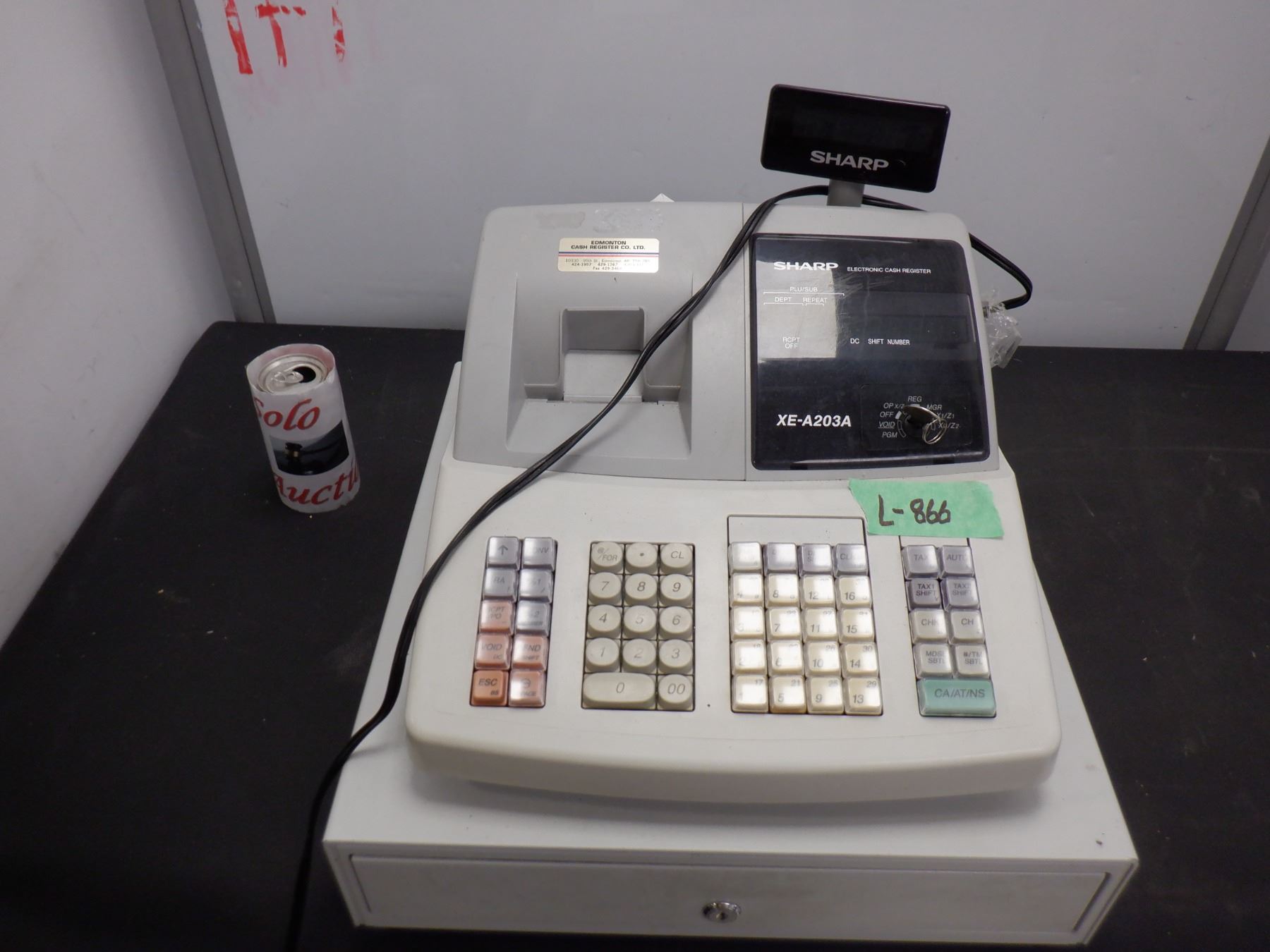 Sharp brand cash register, model XE-A203A - working
