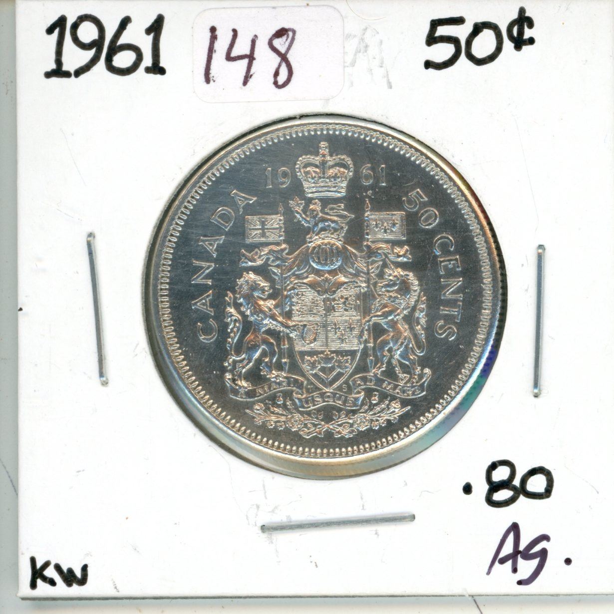 1961 Canadian silver 50 cent coin - Schmalz Auctions