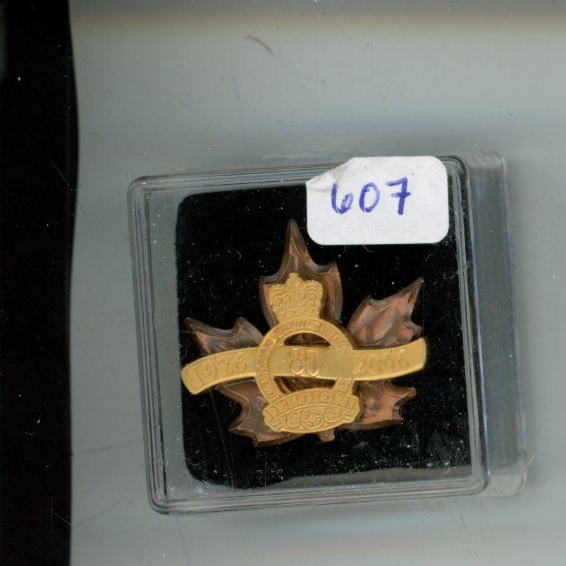 Royal Canadian Legion pin celebrating the 80th Anniversary of the RCL ...