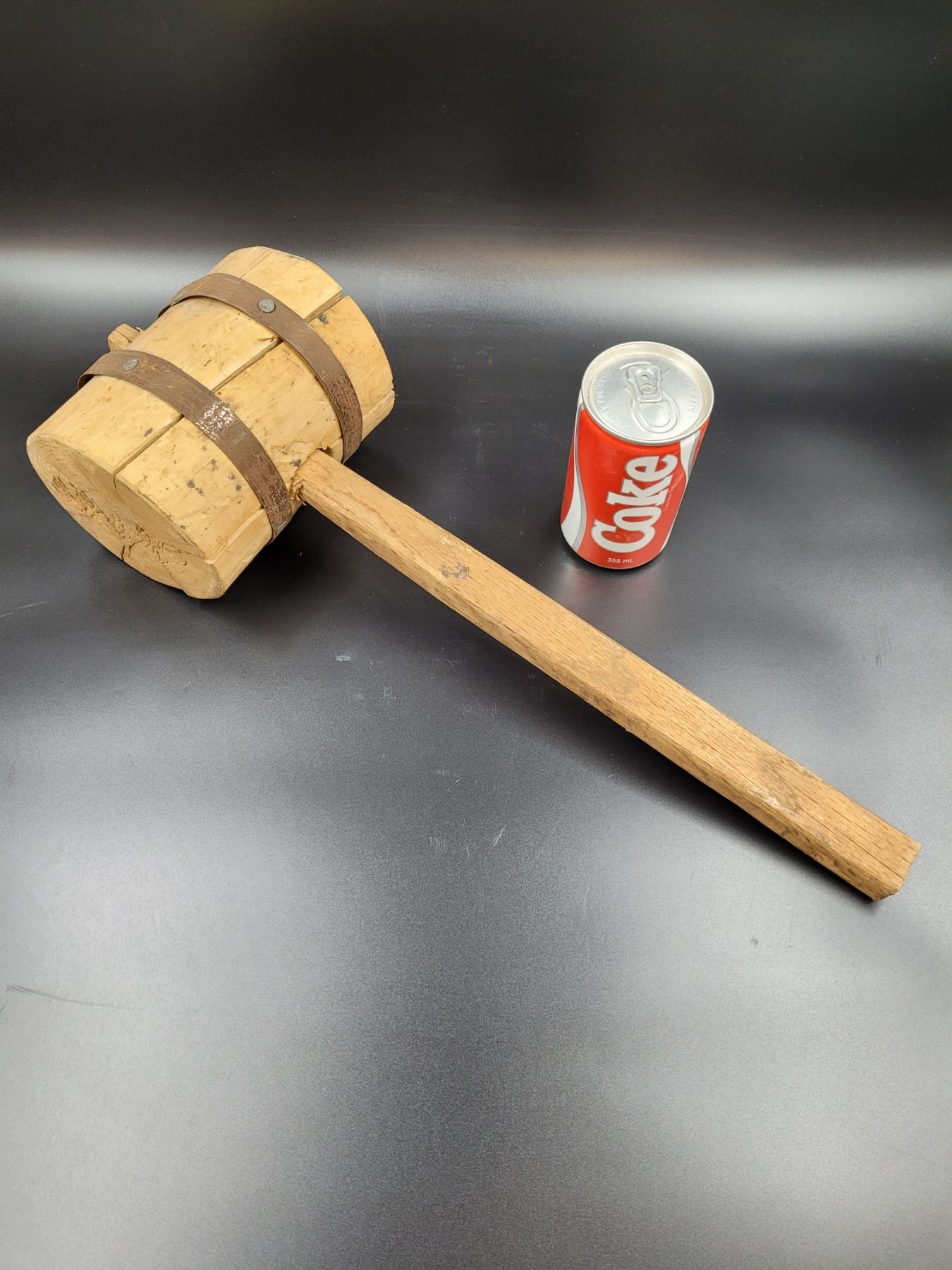 Vintage Handmade Large Wooden Mallet
