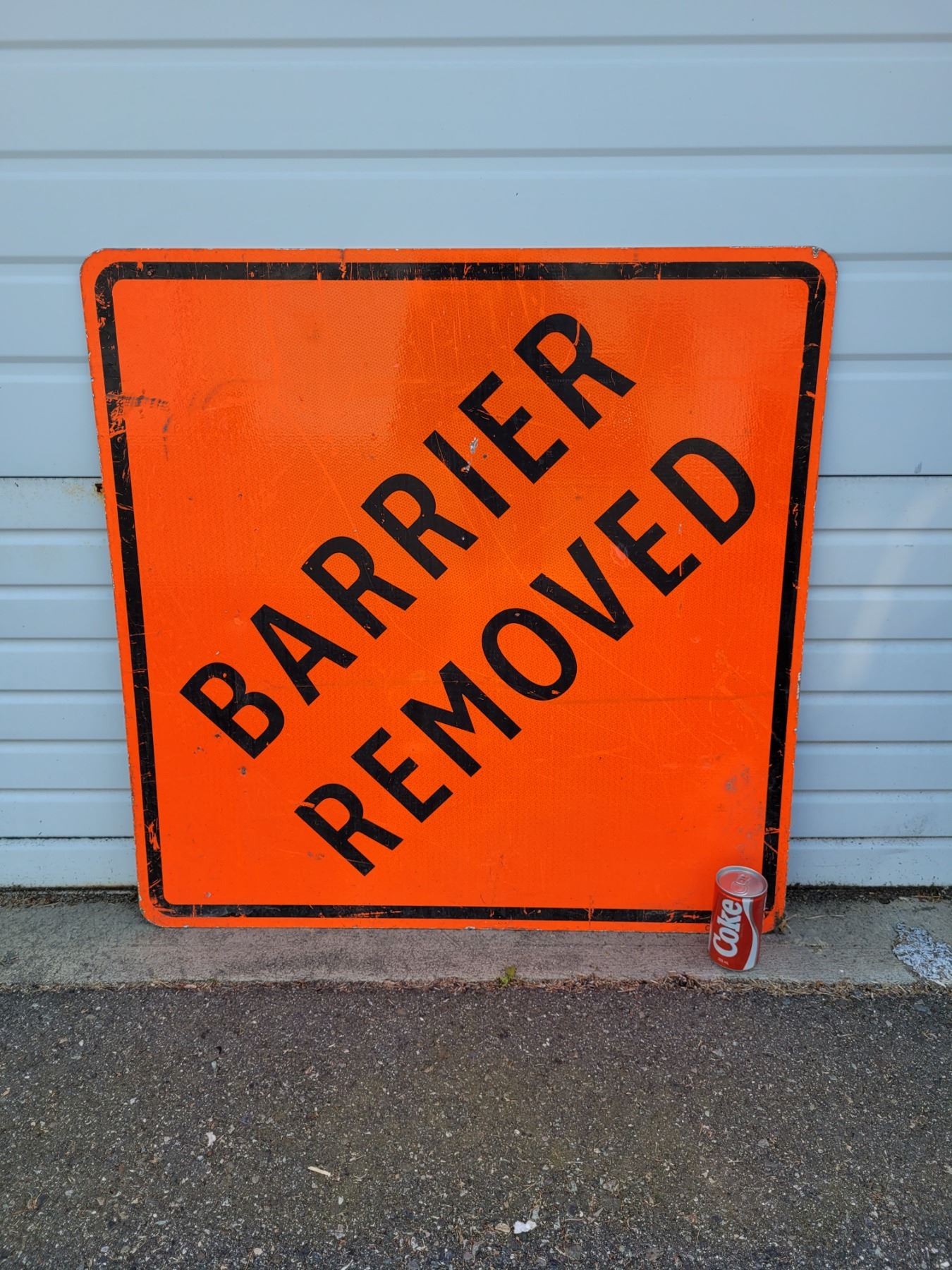 Aluminum Barrier Removed Street Sign