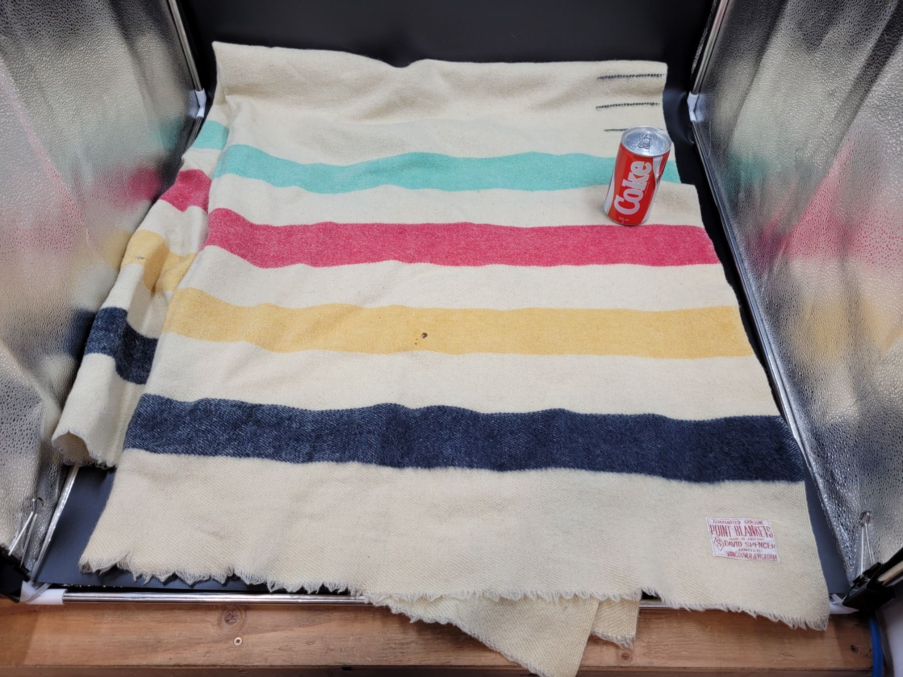 Vintage Wool Point Blanket By David Spencer Made In England