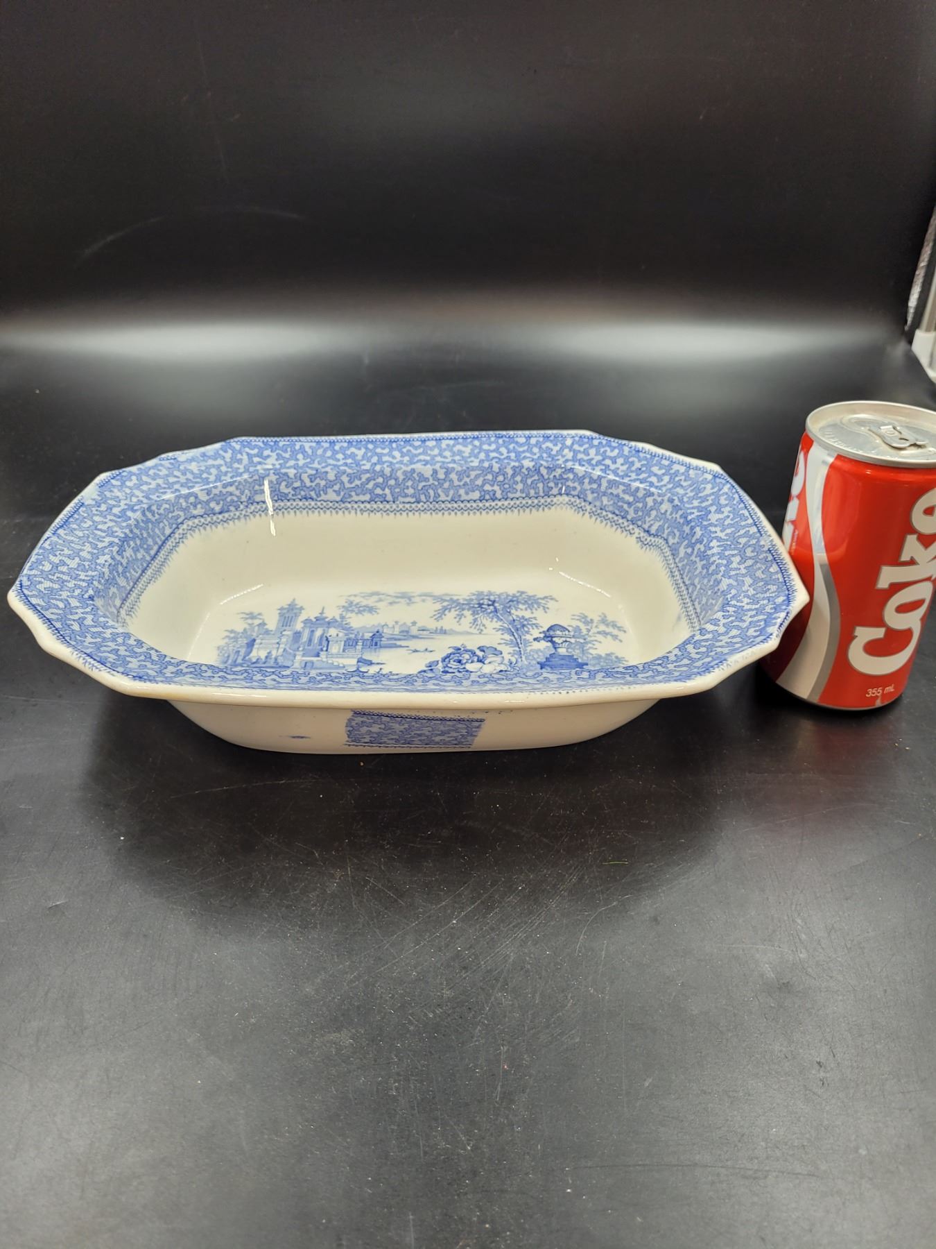 Antique Blue & White Ironstone Dish