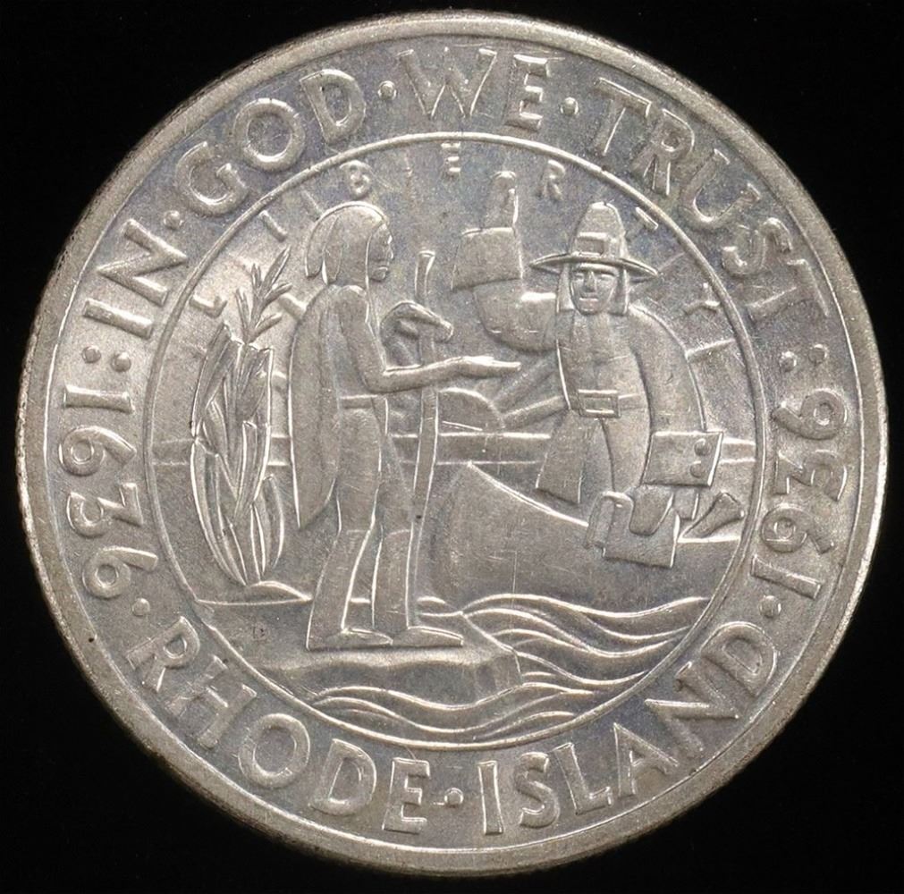 1936-D RHODE ISLAND SILVER COMMEM HALF GEM BU