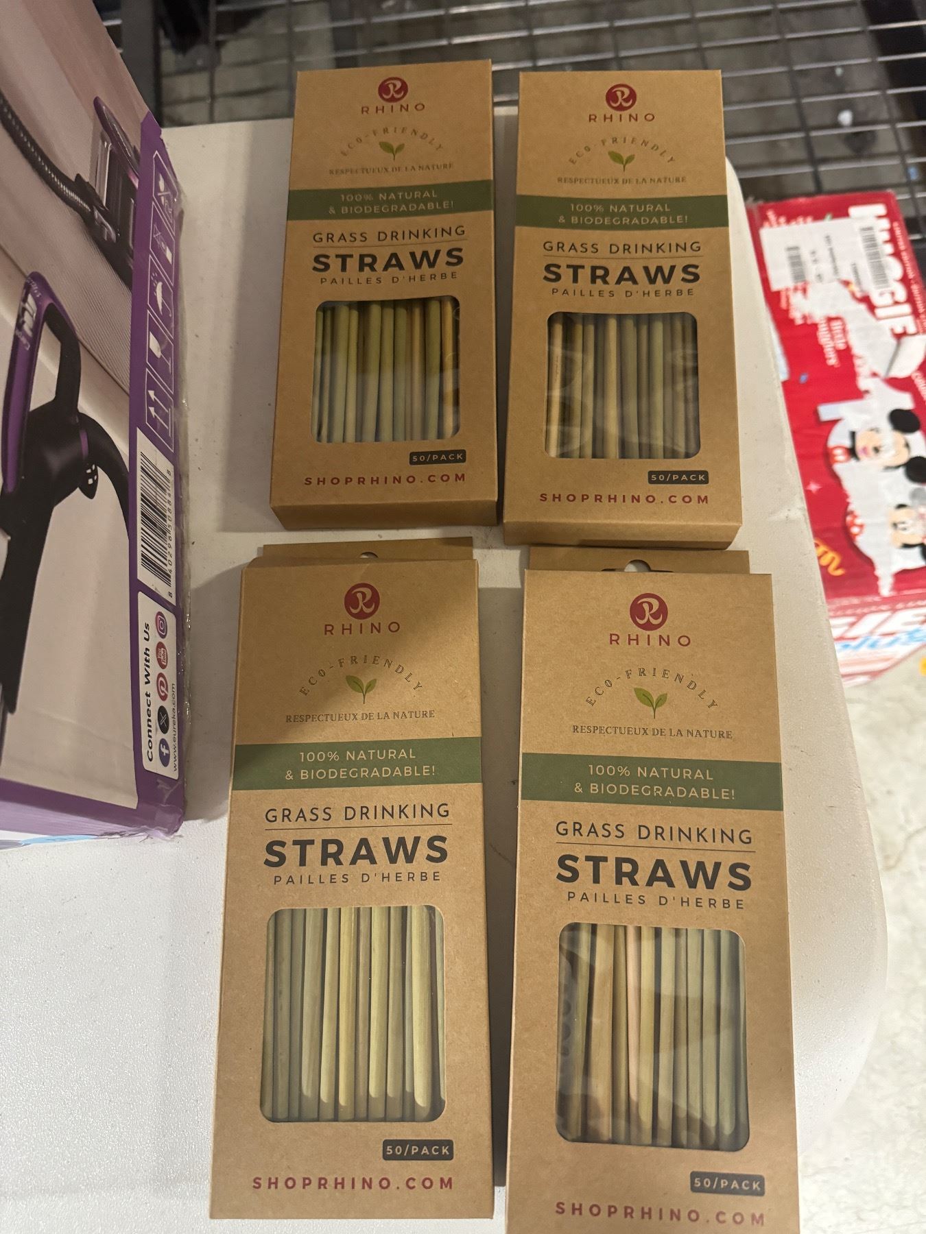 Rhino eco-friendly grass, breaking straws