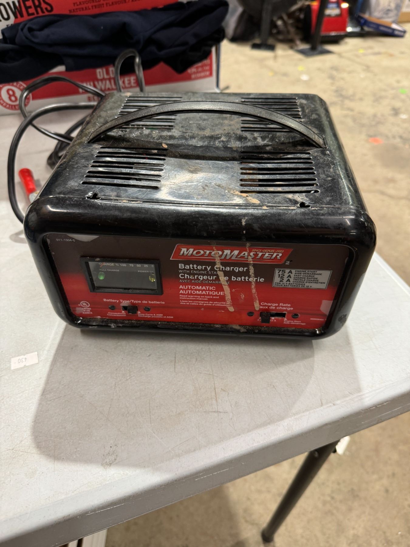 Moto master battery charger