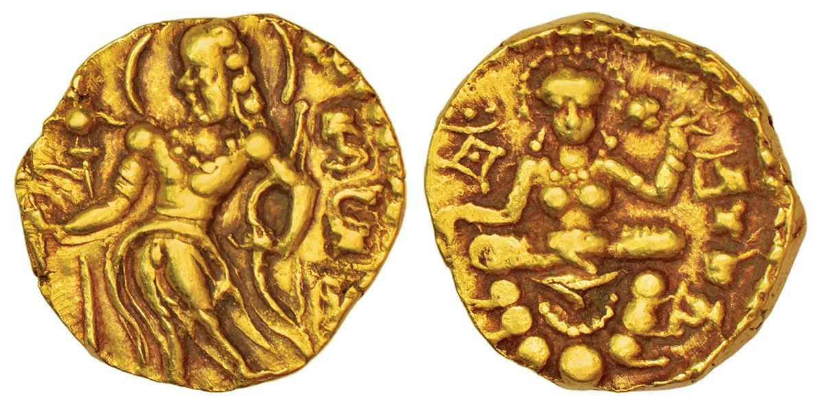 Ancient India: Gupta Empire, gold dinar of Kumara Gupta I (415-450 AD ...