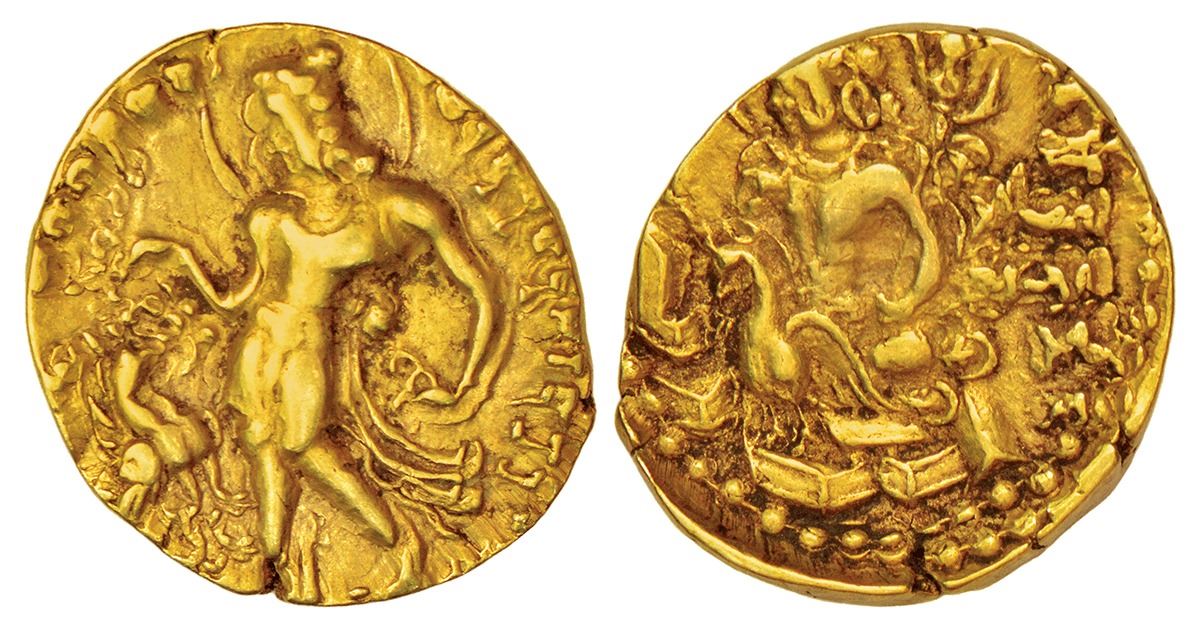 Ancient India: Gupta Empire, gold dinar of Kumara Gupta (c.415-450 AD ...