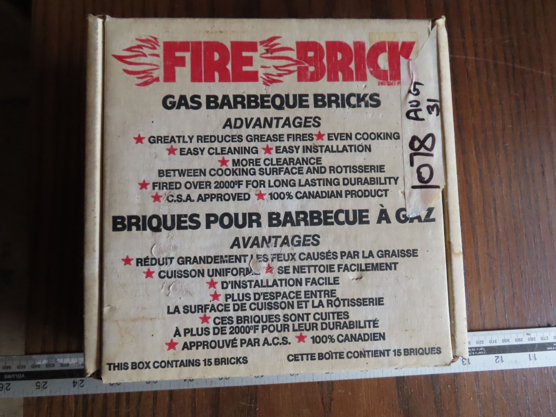 Fire brick gas barbeque & 15 bricks - Schmalz Auctions