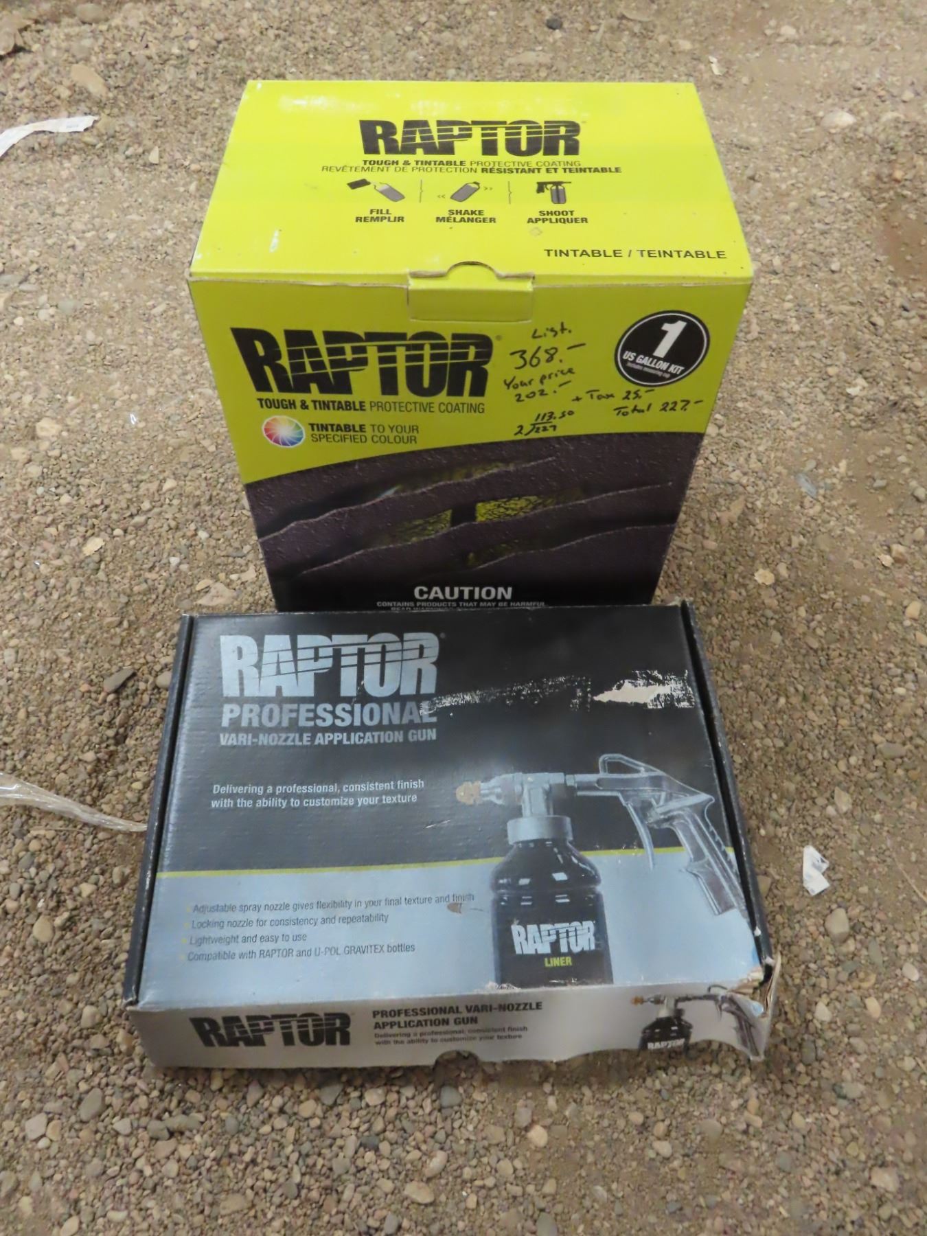raptor professional spray gun with raptor liner paint and hardener ...