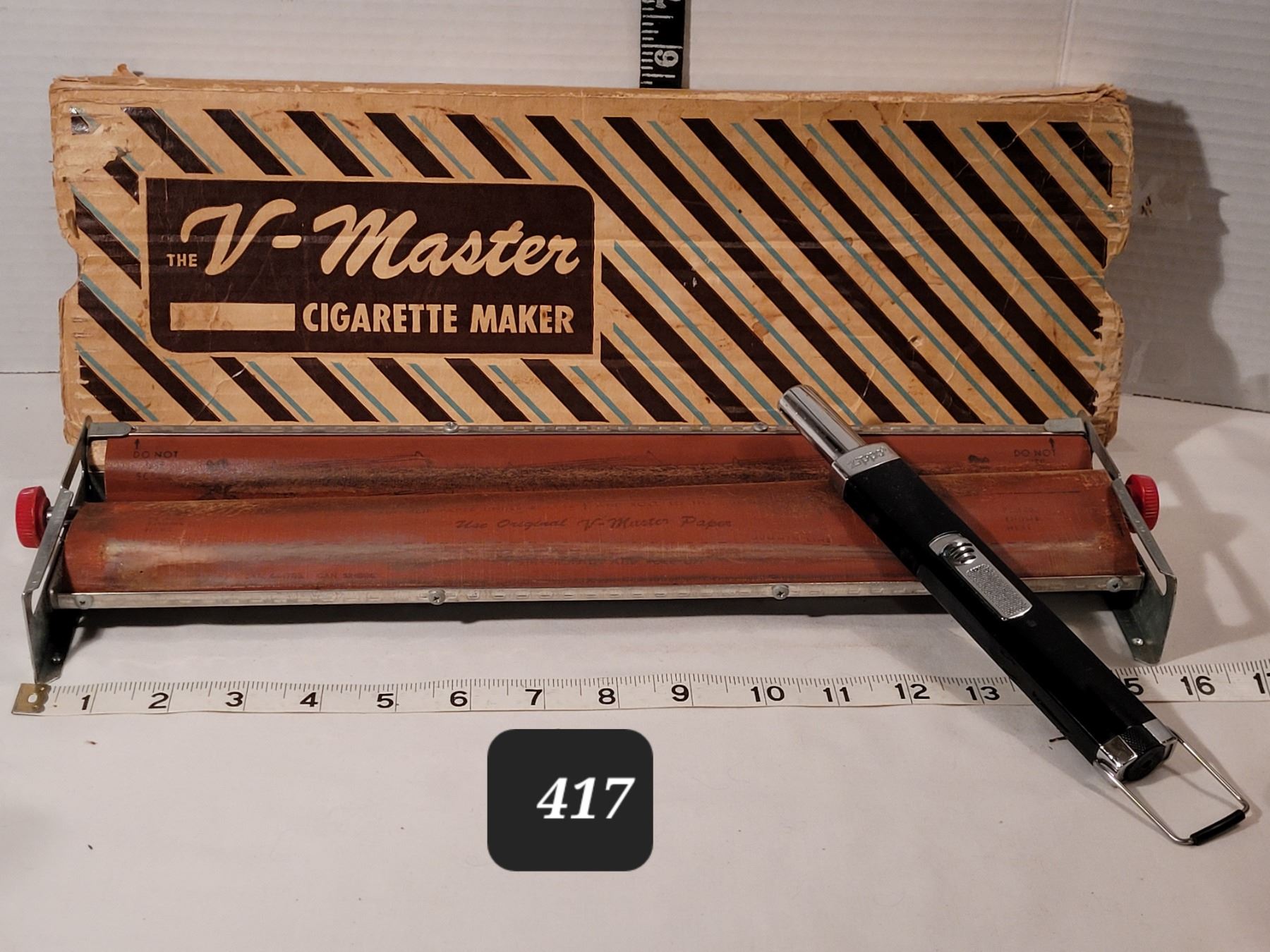 Vintage V-Master cigarette tobacco roller & Zippo BarBQ lighter ...