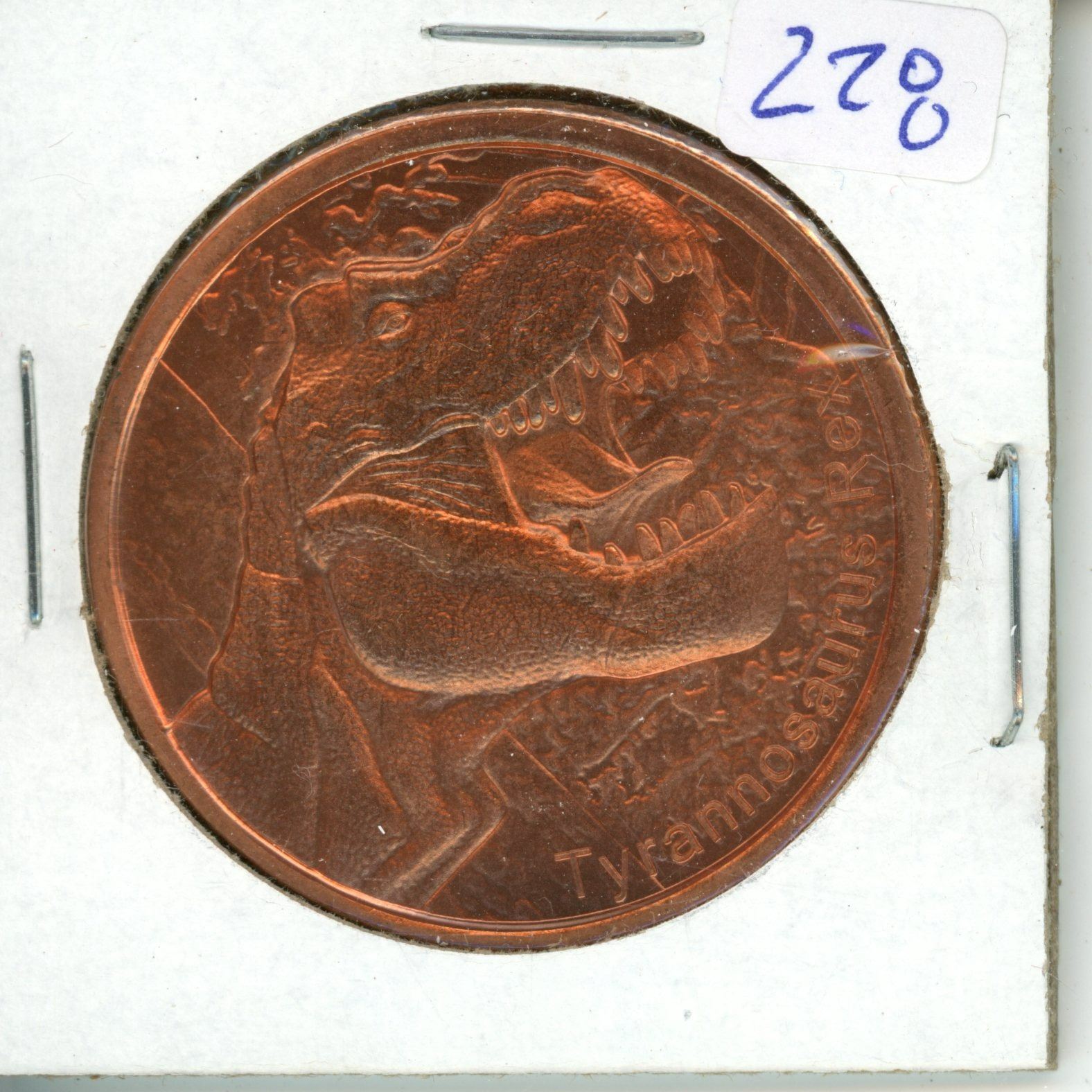 1oz copper round - Tyrannosaurus Rex - Schmalz Auctions