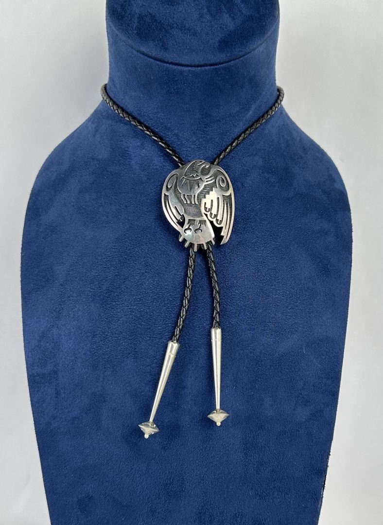 Hopi Hopicrafts Sterling Silver Eagle Bolo Tie