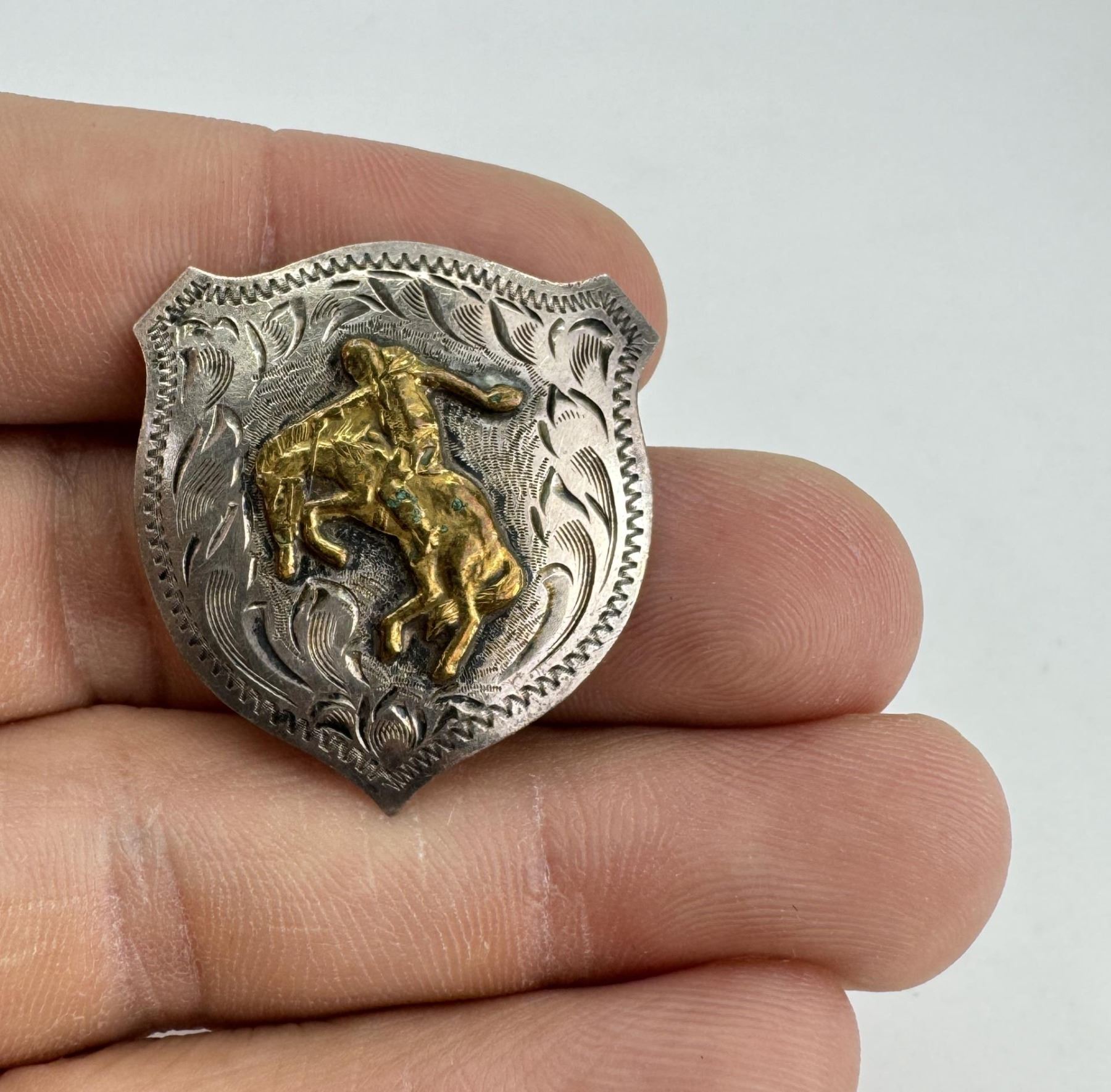 Diablo Sterling Bucking Bronc Cowboy Scarf Slide