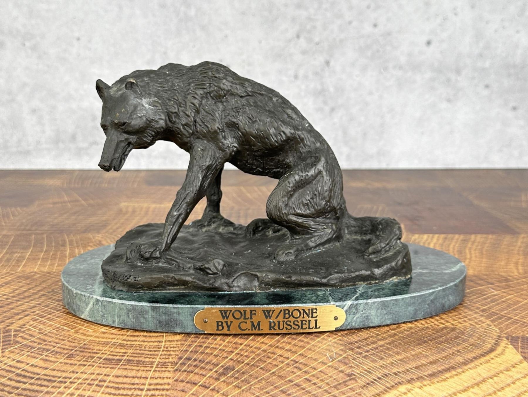 Charles M Russell Lone Wolf Bronze