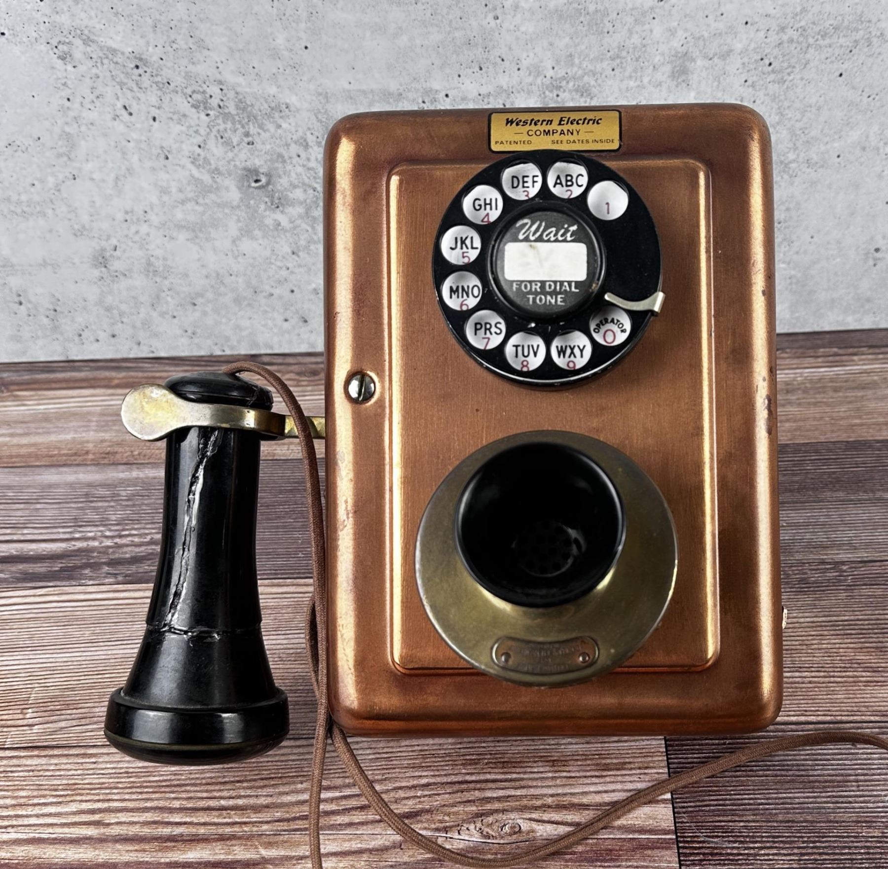 Western Electric Rotary Copper Wall Phone