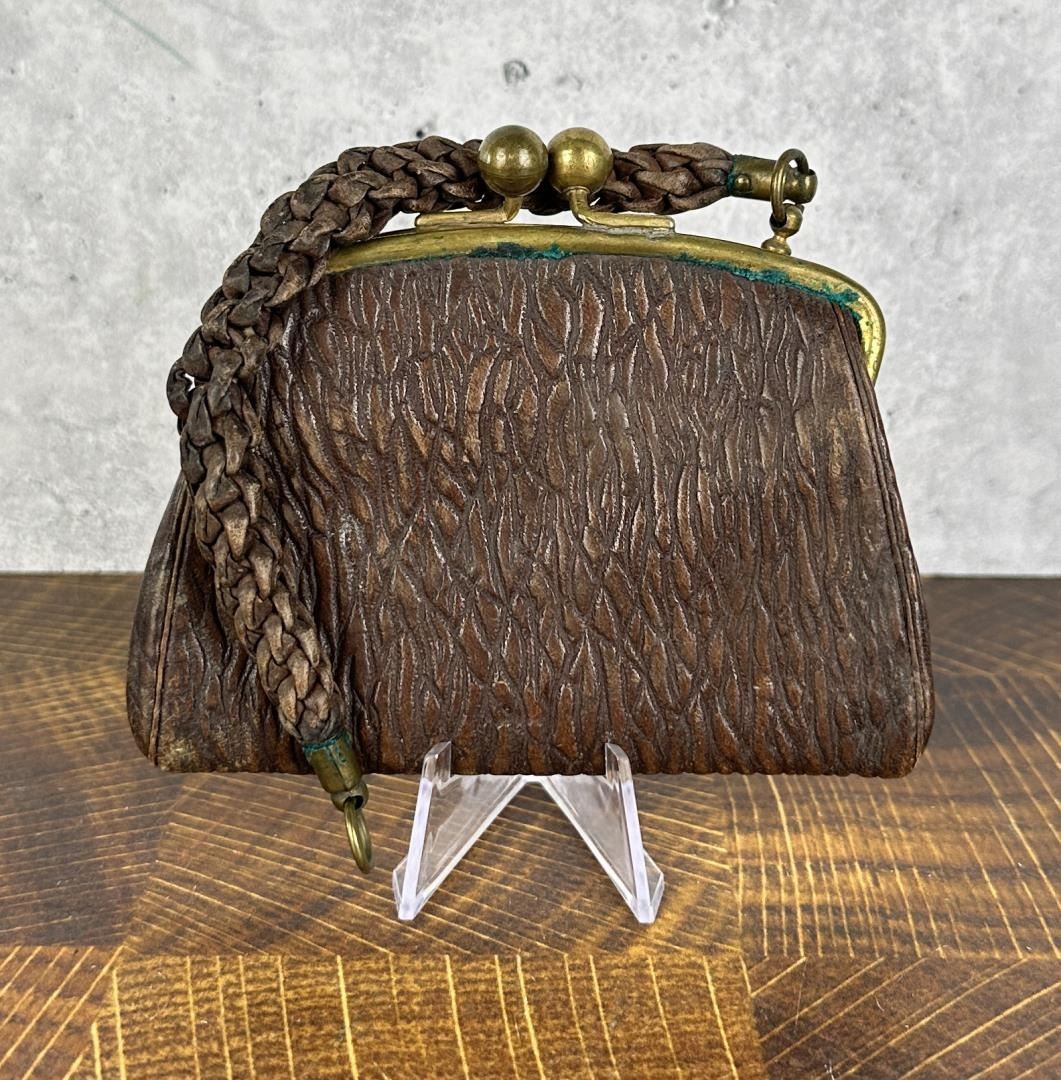 Antique Walrus Leather Frontier Gambler Coin Pouch