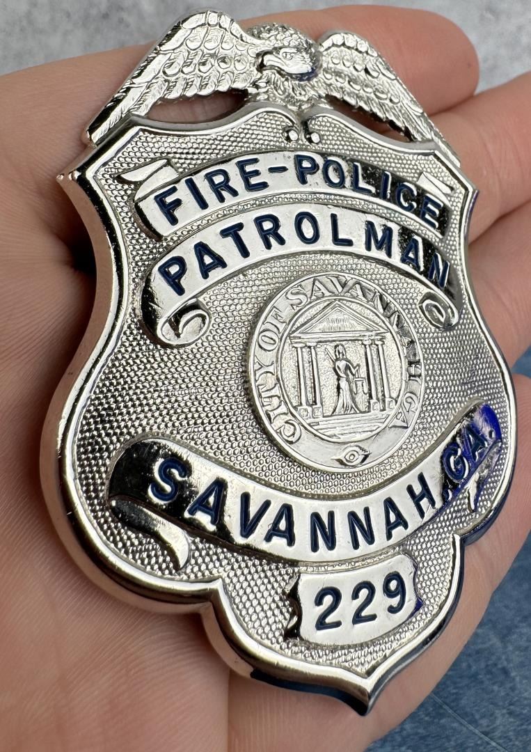 Savannah Georgia Fire Police Patrolman Badge