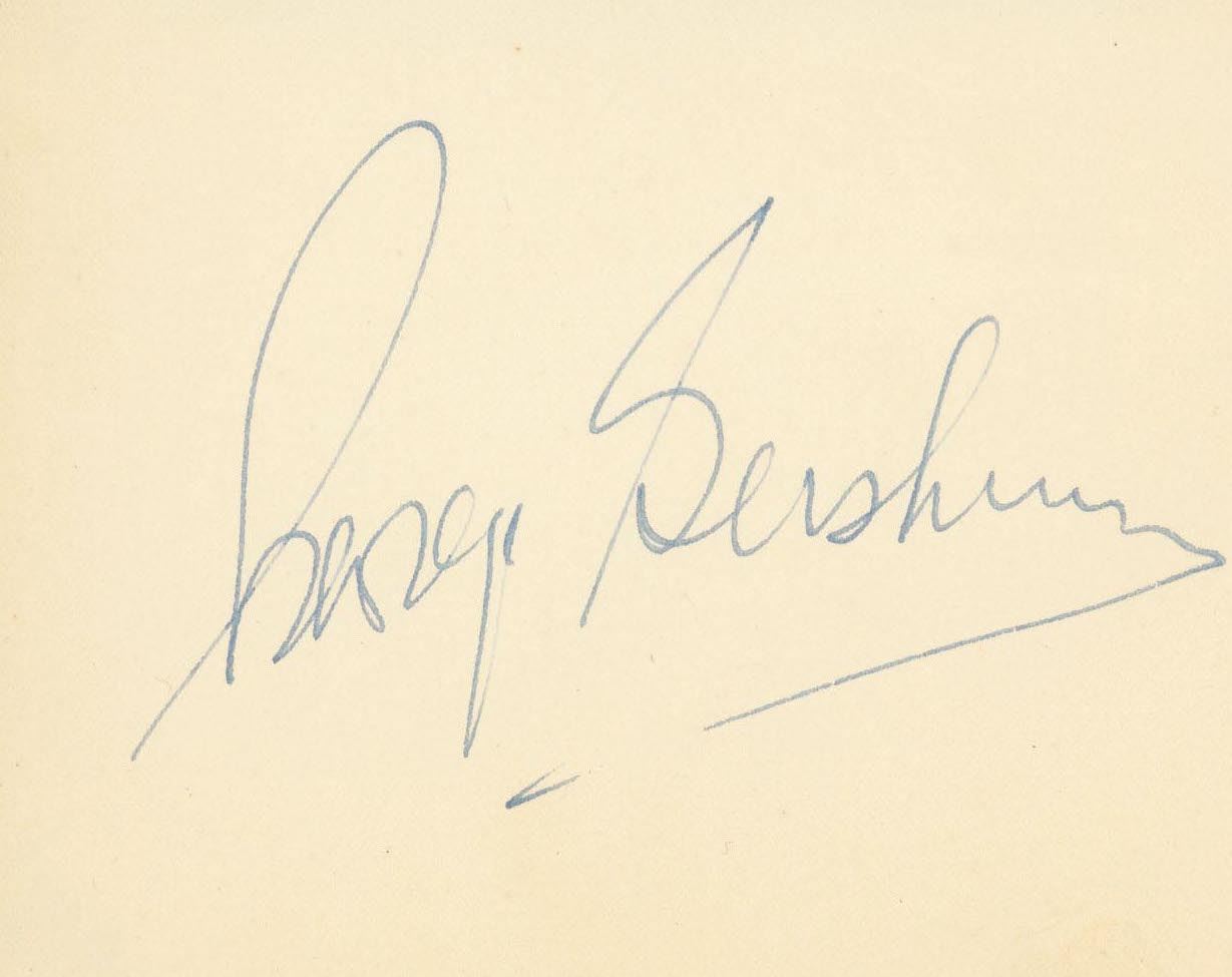George Gershwin signature cut. GFA Authenticated
