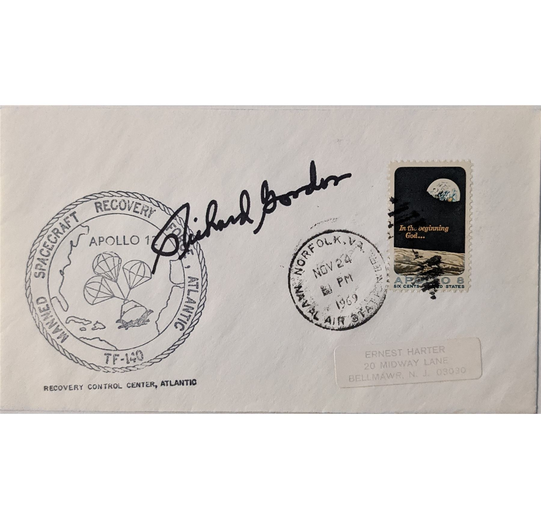 Richard Gordon Signed Apollo 12 Recovery Commemorative Cover