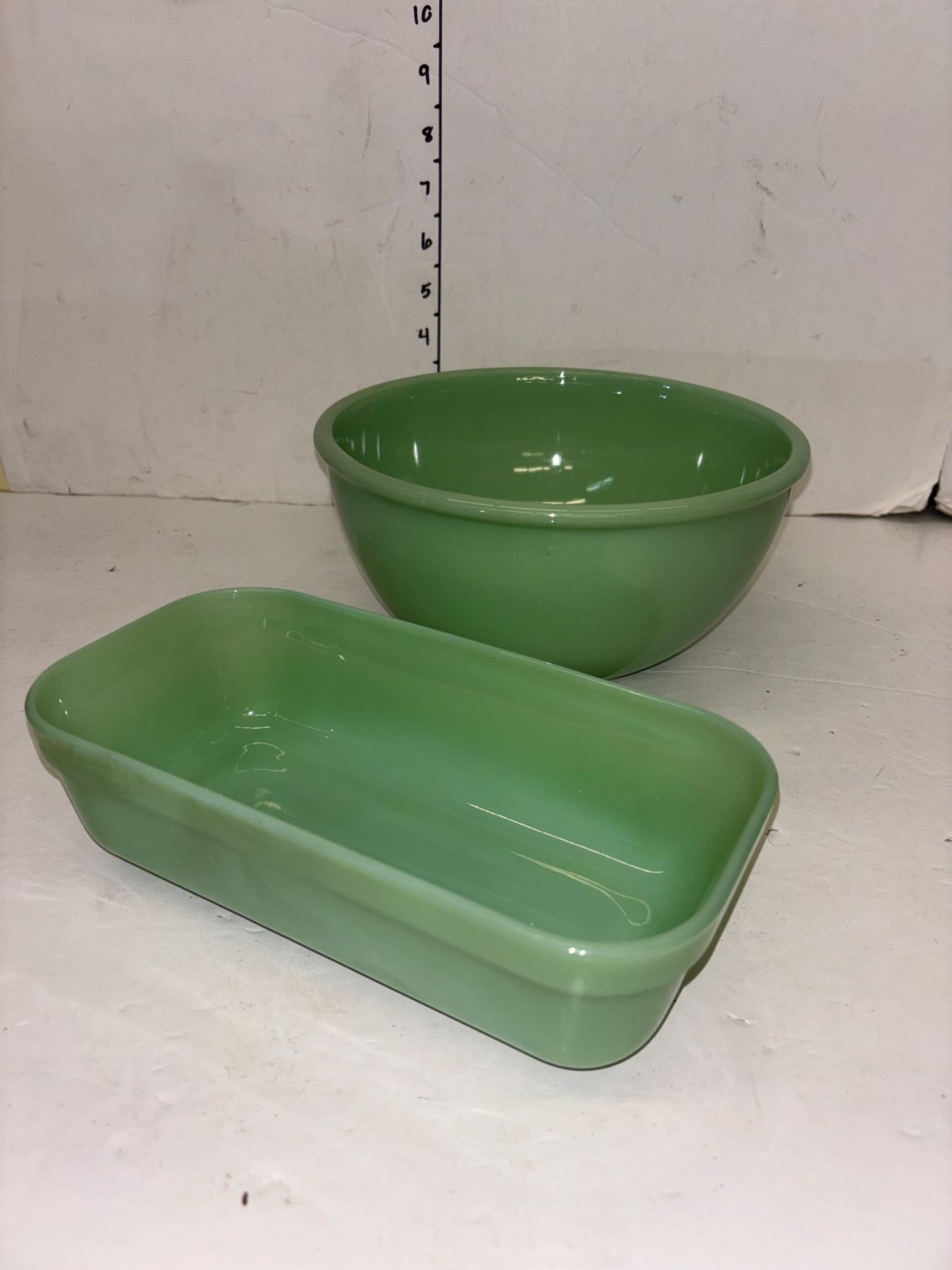 Jadeite Bowl & Loaf Dish