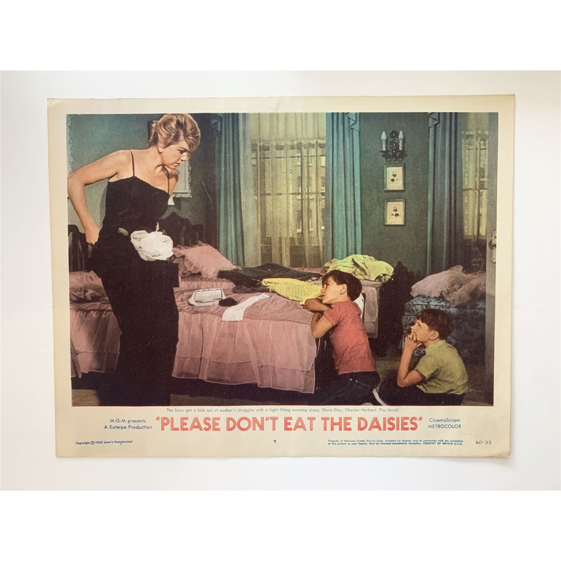 Please Don't Eat the Daisies original 1960 vintage lobby card