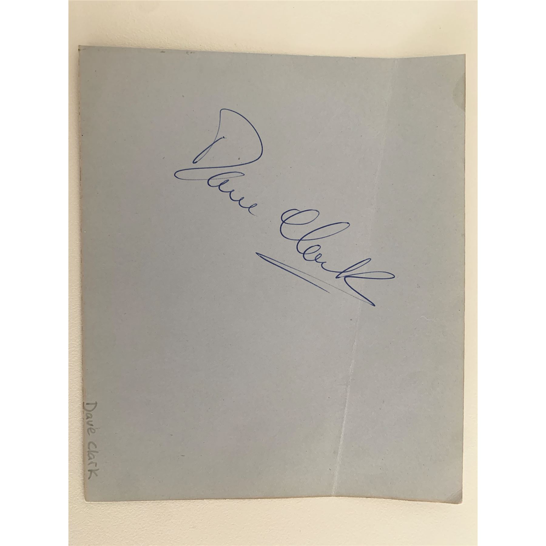 Musician Dave Clark original signature