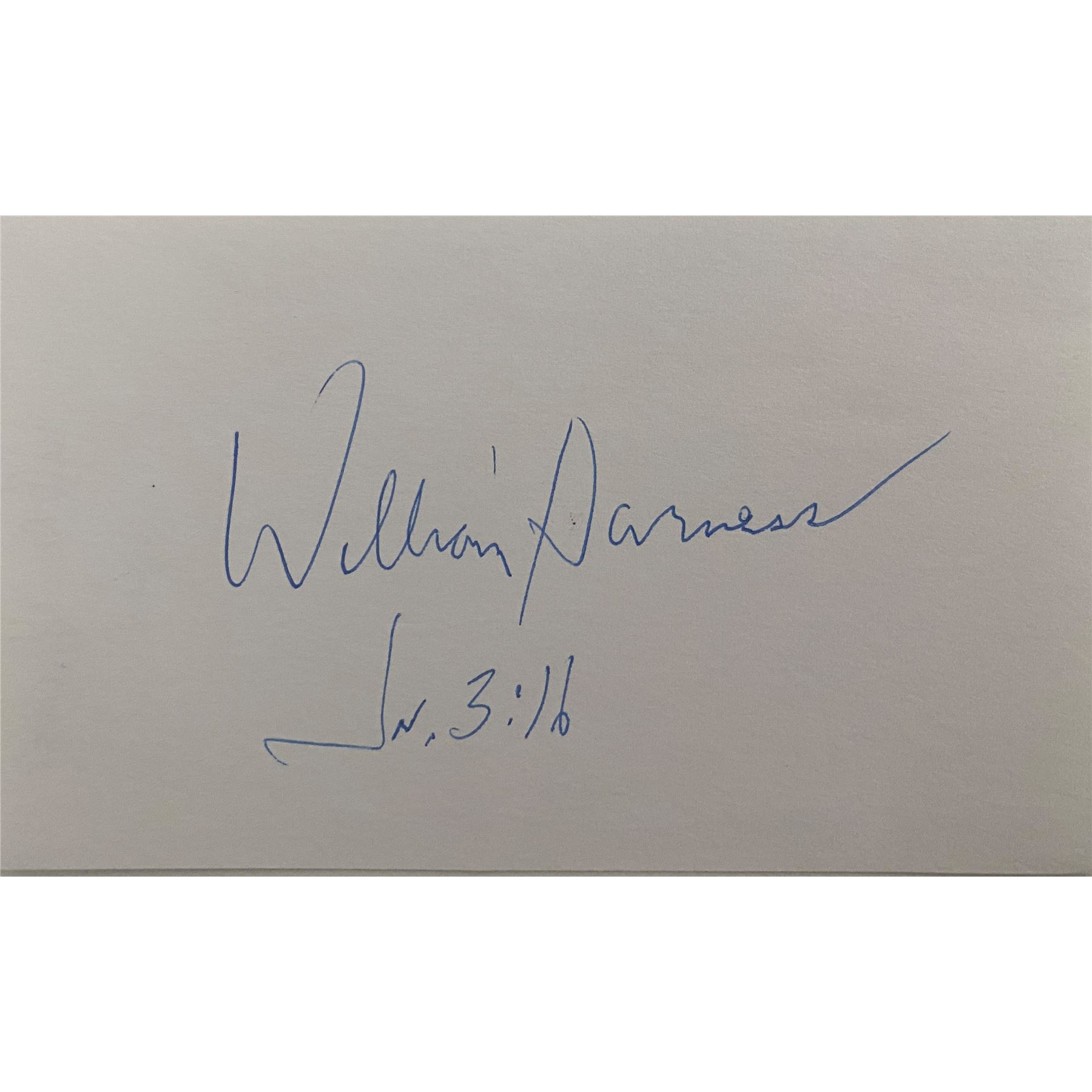 Opera singer William Harness original signature