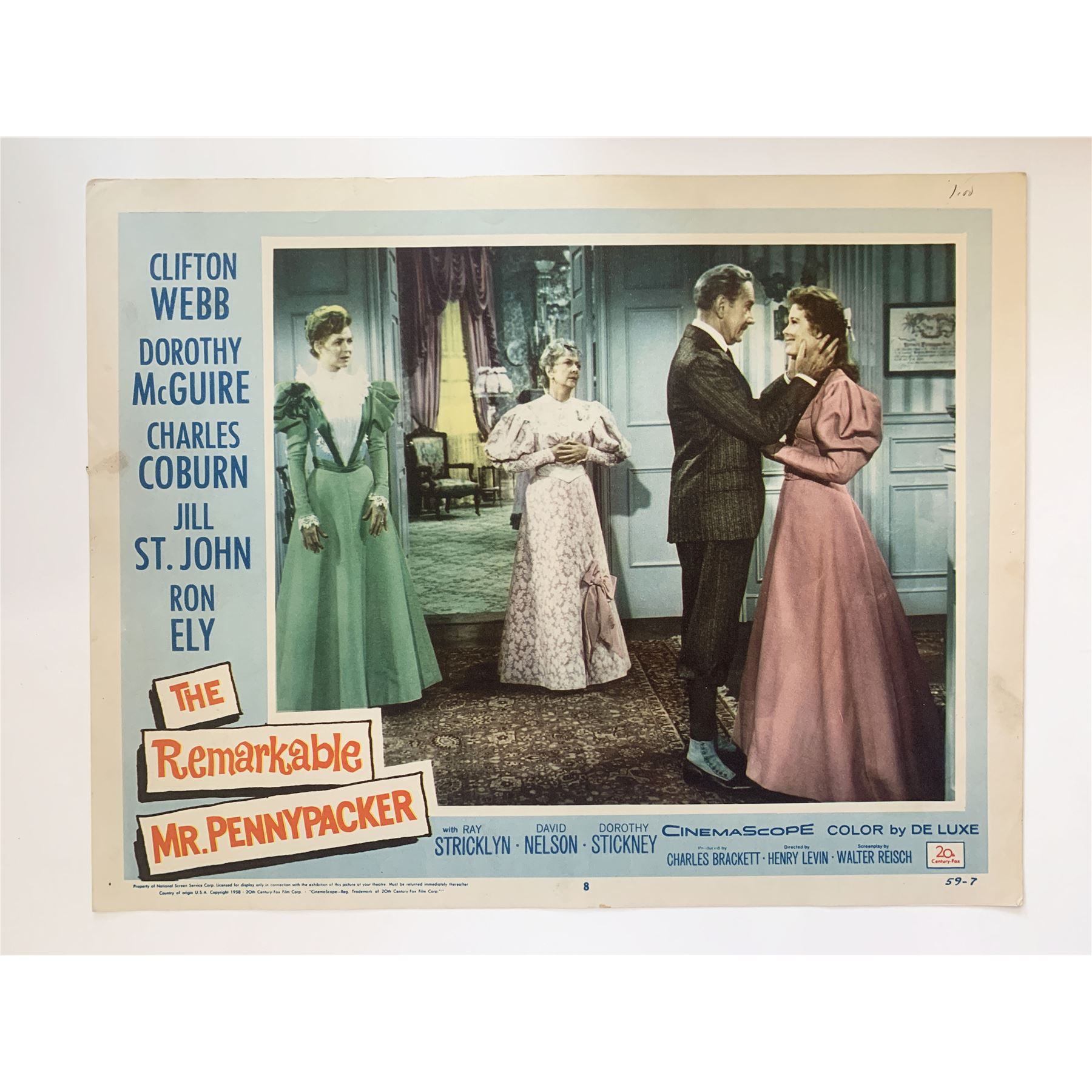 The Remarkable Mr. Pennypacker original 1959 vintage lobby card