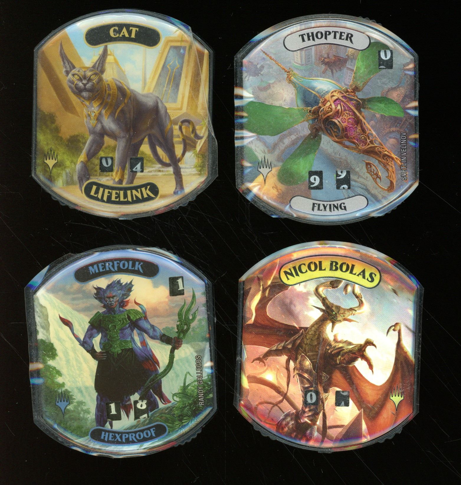 4 New Ultra Pro MTG Foil & Non-Foil Relic Tokens Life Counters