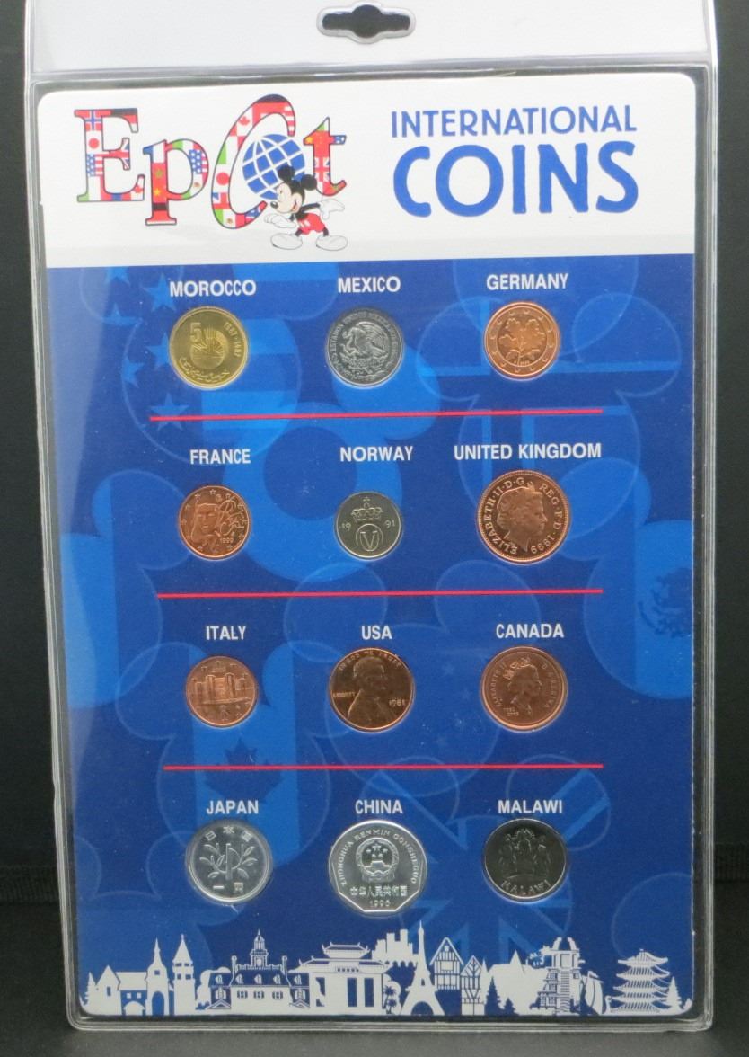 Disney Epcot 12 International Coins Uncirculated Set