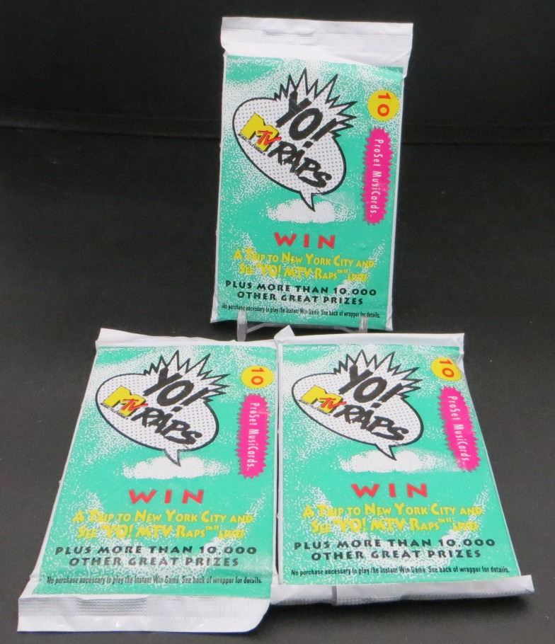 3 Sealed Packs Of 1991 Pro Set YO! MTV Raps Music Cards 10 Cards Per Pack