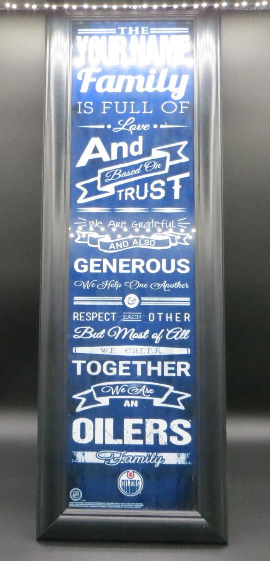 New Edmonton Oilers Hallway Sign 24" long x 8" wide