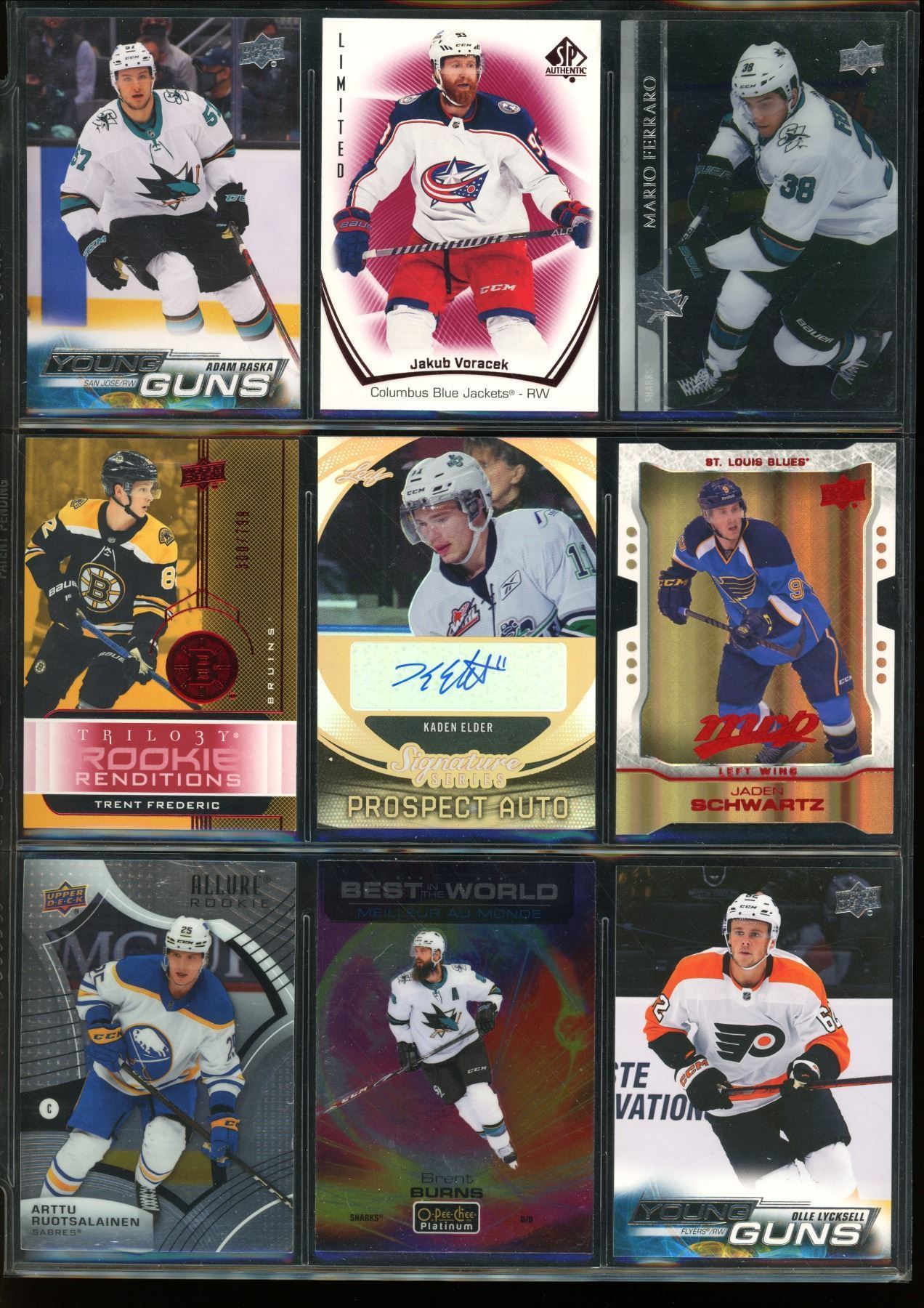 9 NHL Rookie & Insert Hockey Cards Various Teams