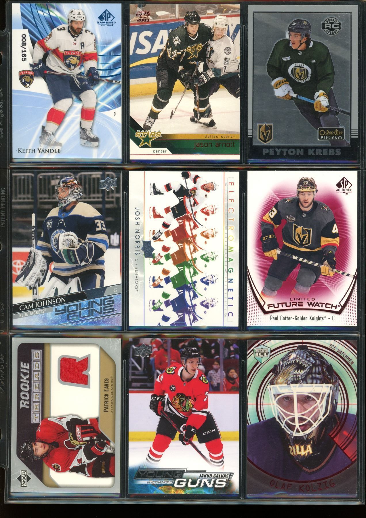 9 NHL Rookie & Insert Hockey Cards Various Teams
