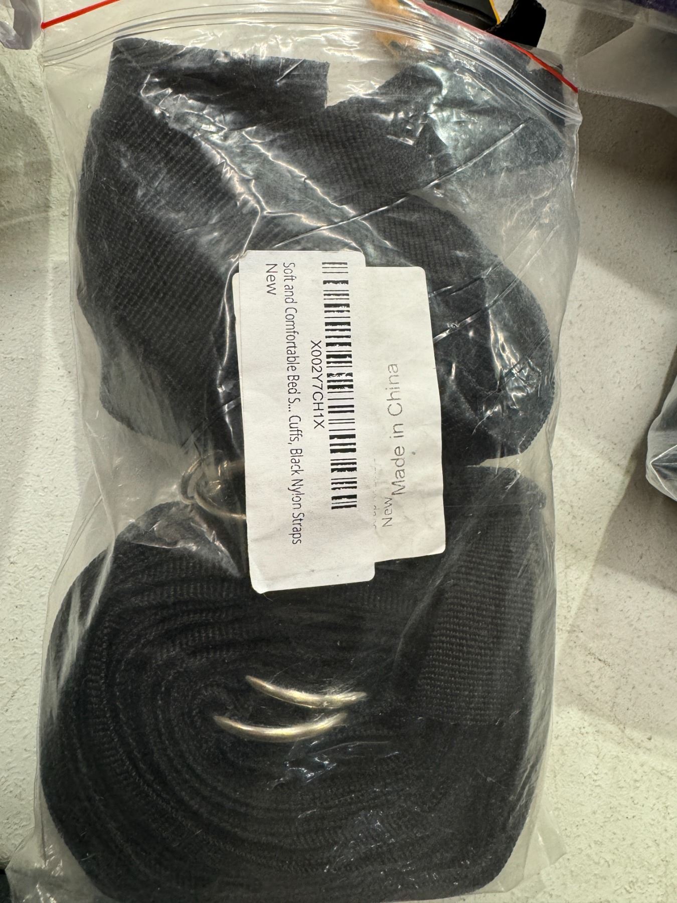Soft and comfortable bed strap cuffs, black nylon straps new