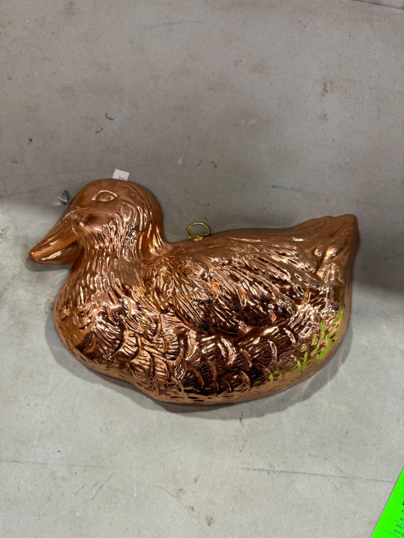 Vintage Copper Duck Gelatin Mold 10" X 7"