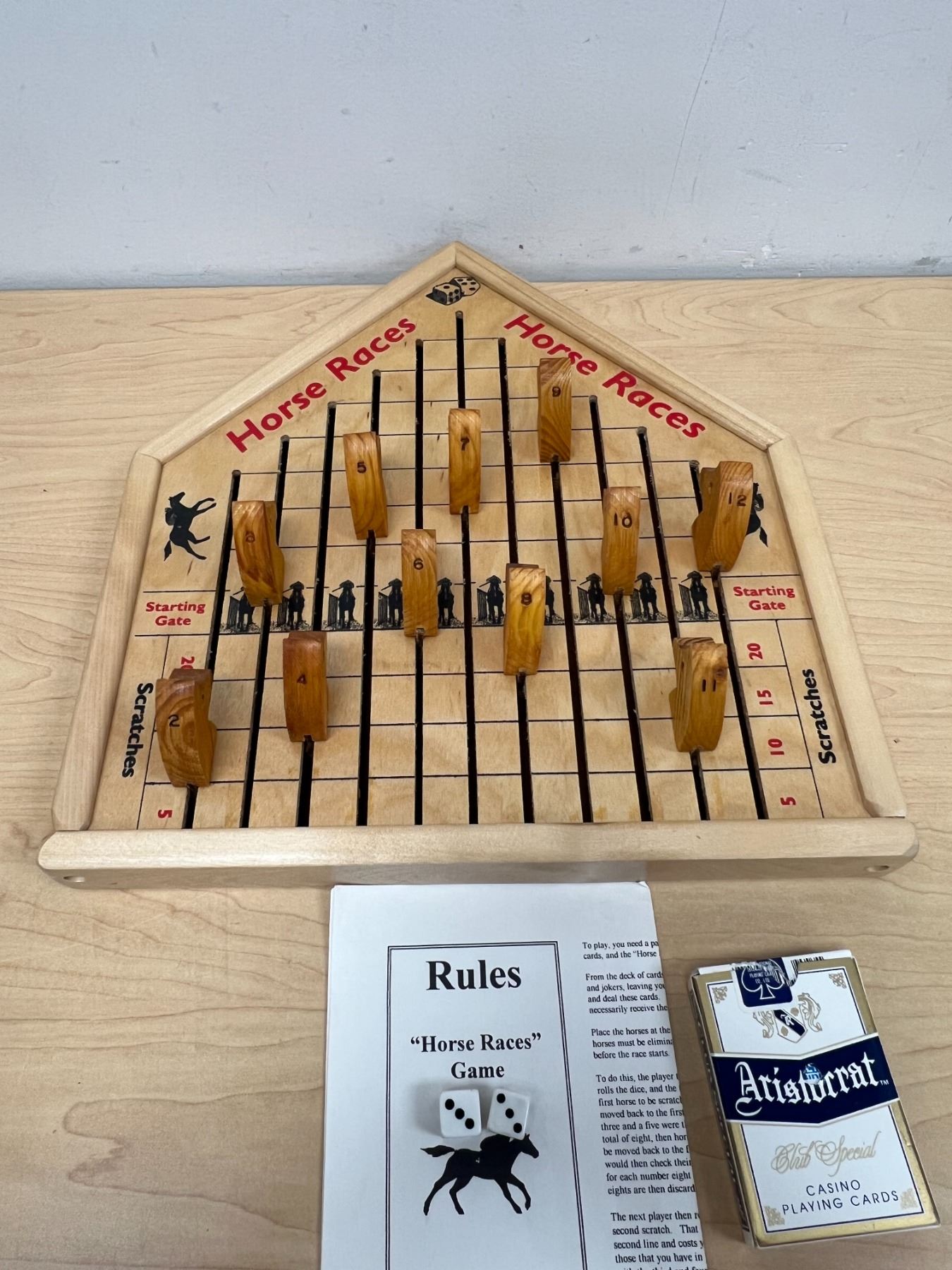 Regal Toys (Canada) Wooden Horse Racing Game - see all photos