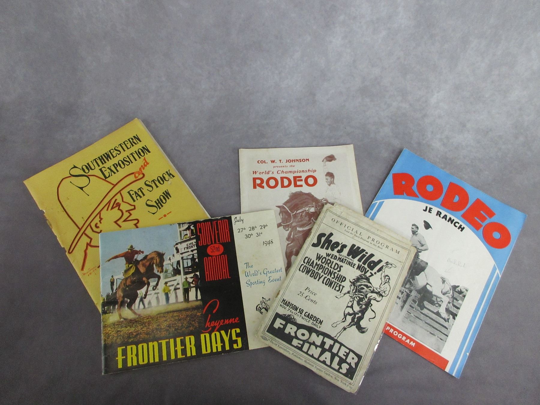 5 Old Rodeo Programs- 1930's-1940s